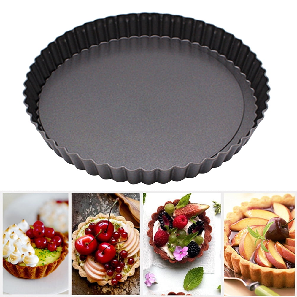 Yesbay 2Pcs Round Non-stick Removable Loose Bottom Pie Cake Pan Baking ...