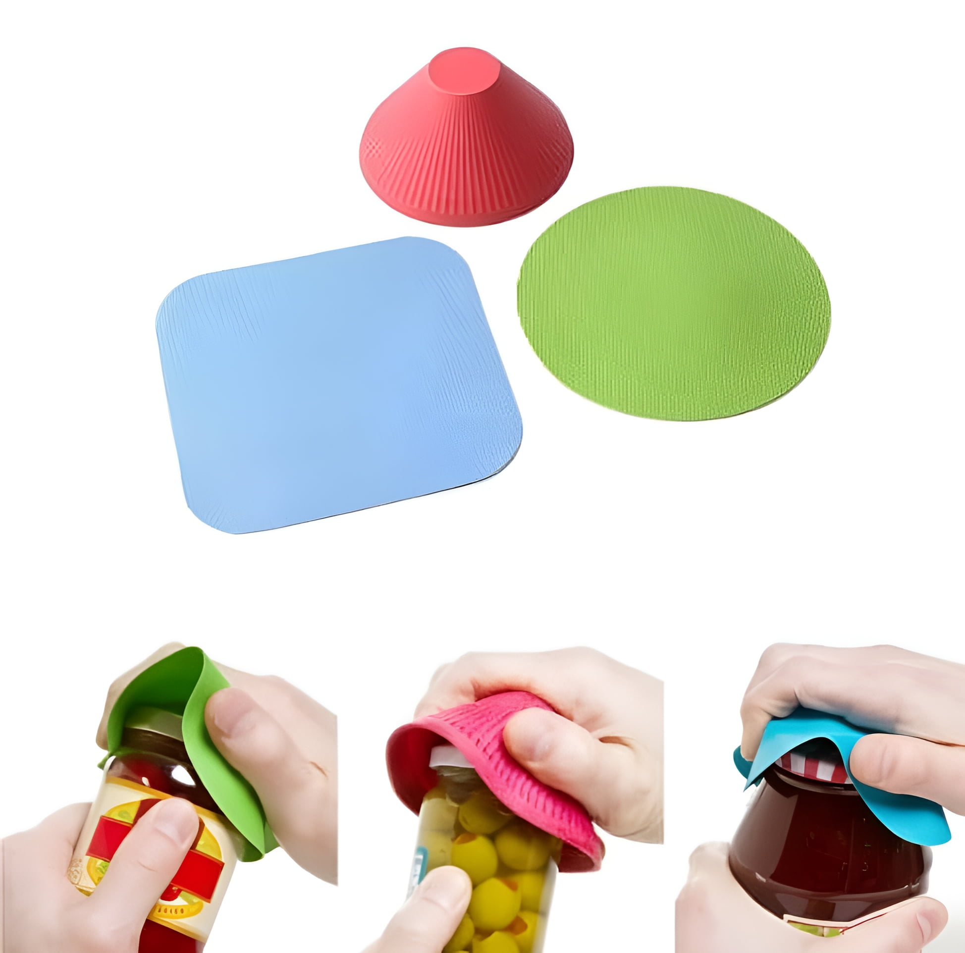 Yesbay Durable Rubber 3Pcs Manual Jar Opener Set, Anti-Skid, Strong ...