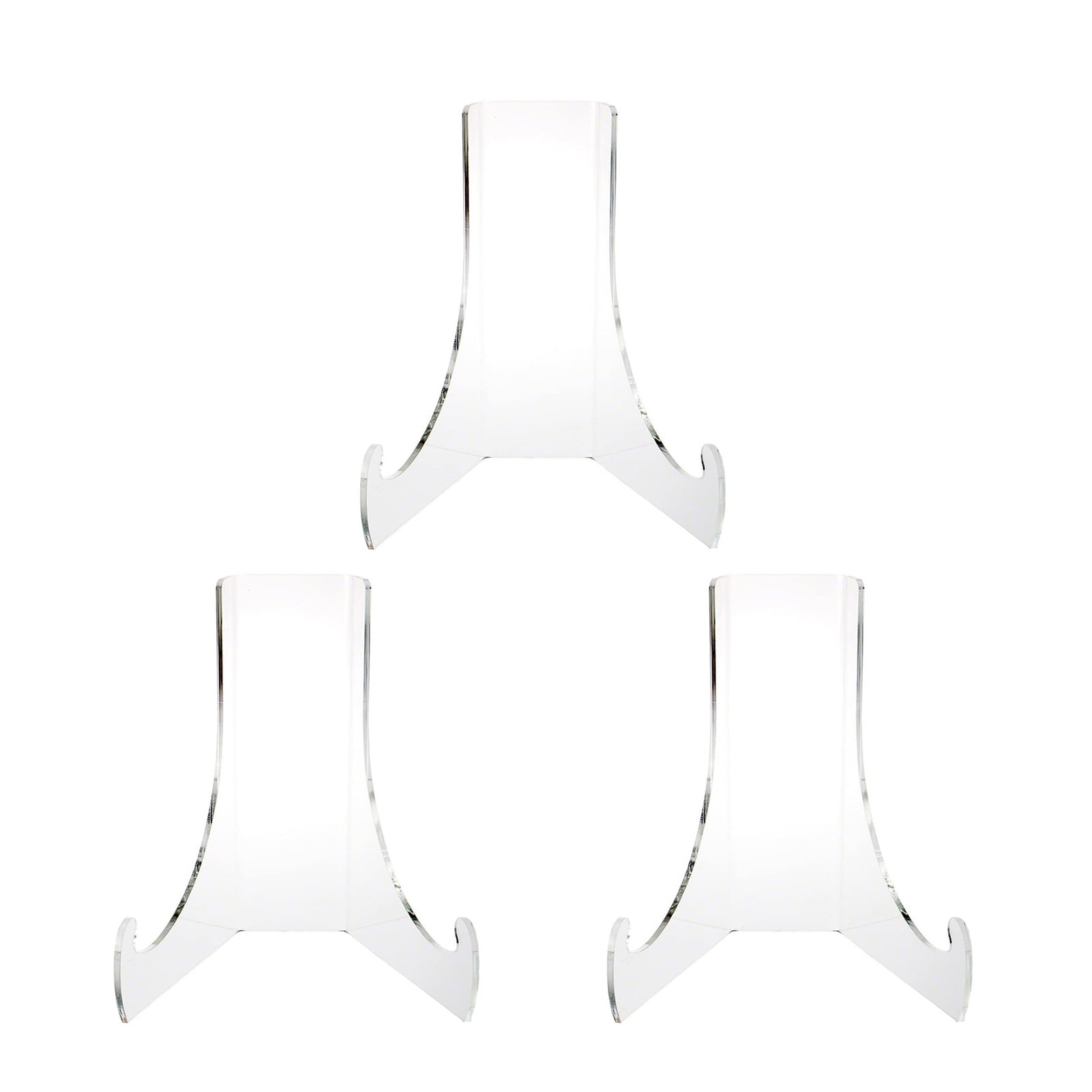 Yesbay 3 Pcs Plate Stands Clear Bowls Display Easels Great Load Bearing ...