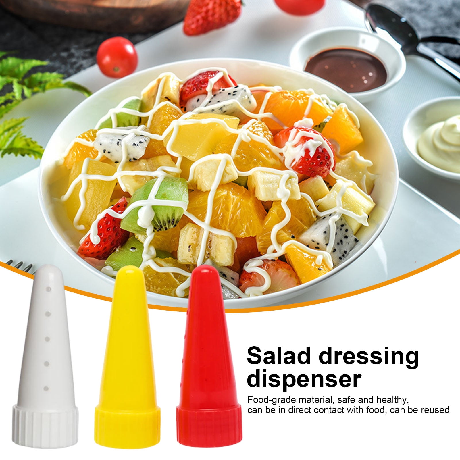 Yesbay 3 Pcs Salad Dressing Dispenser Piping Tip Food Grade PP Reusable ...