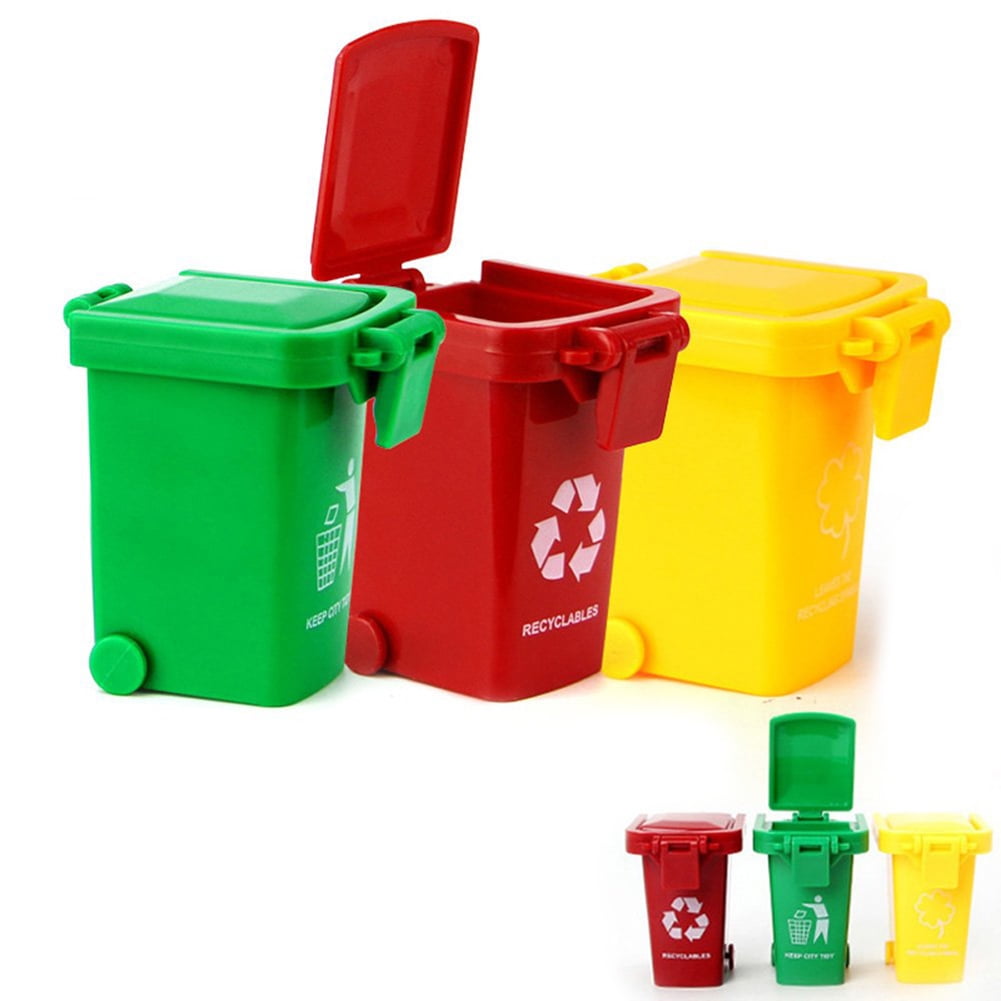 Yesbay 3 Pcs/Set Bright Color Push Toy Plastic Vehicles Garbage Truck ...