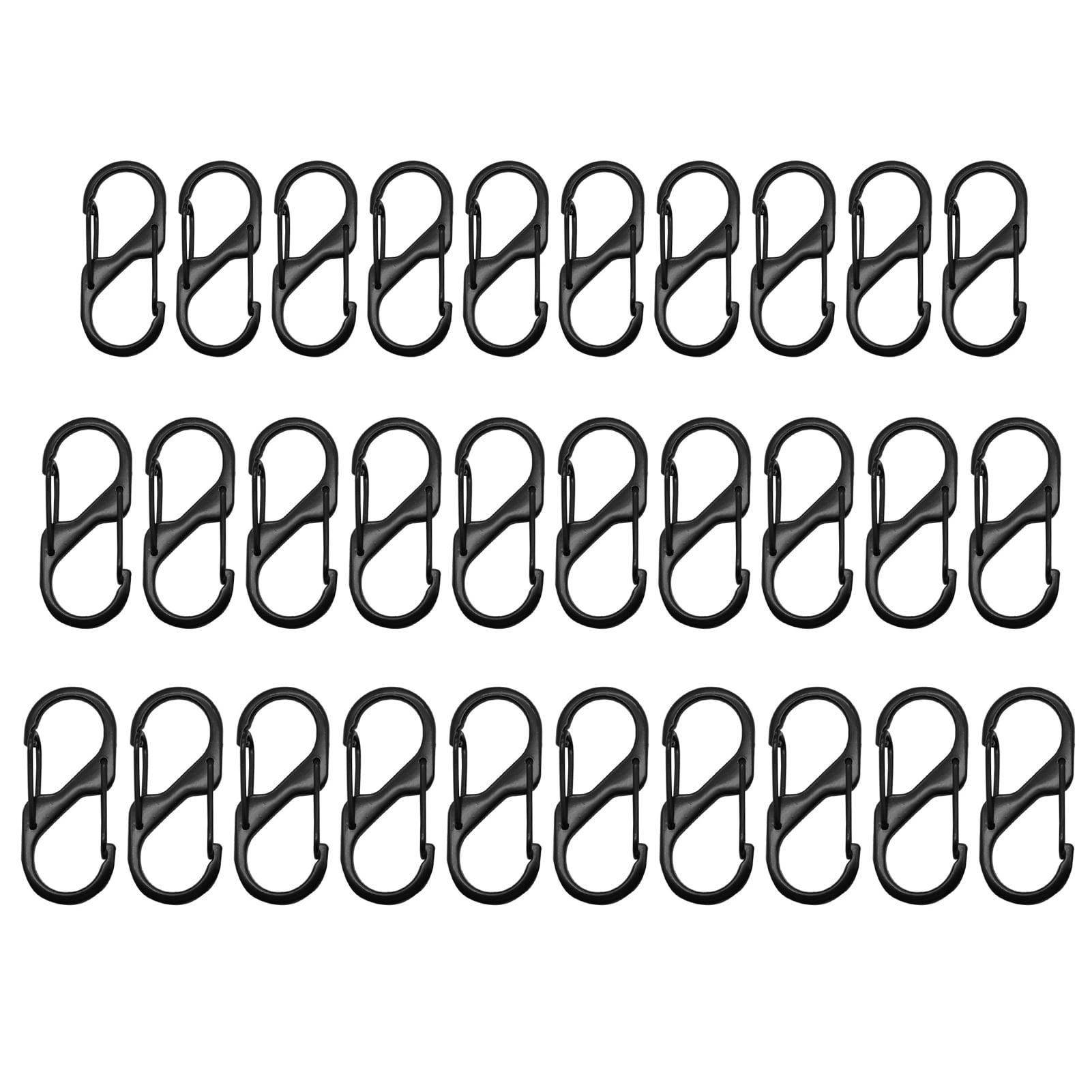 Yesbay 30 Pcs S-Shaped Carabiners Small Alloy Snap Hooks Portable ...