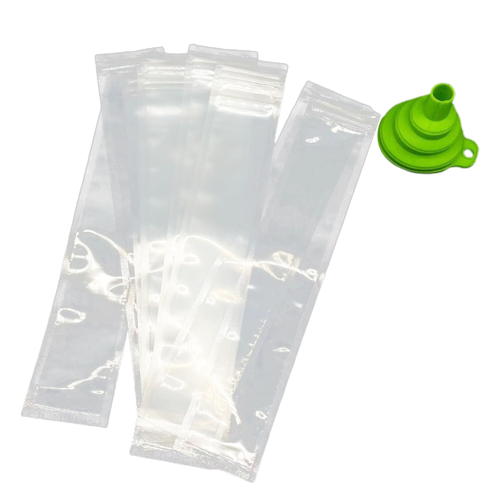 Yesbay 50 Pcs Disposable Popsicle Bag with Funnel Leak-proof Zip Seals ...