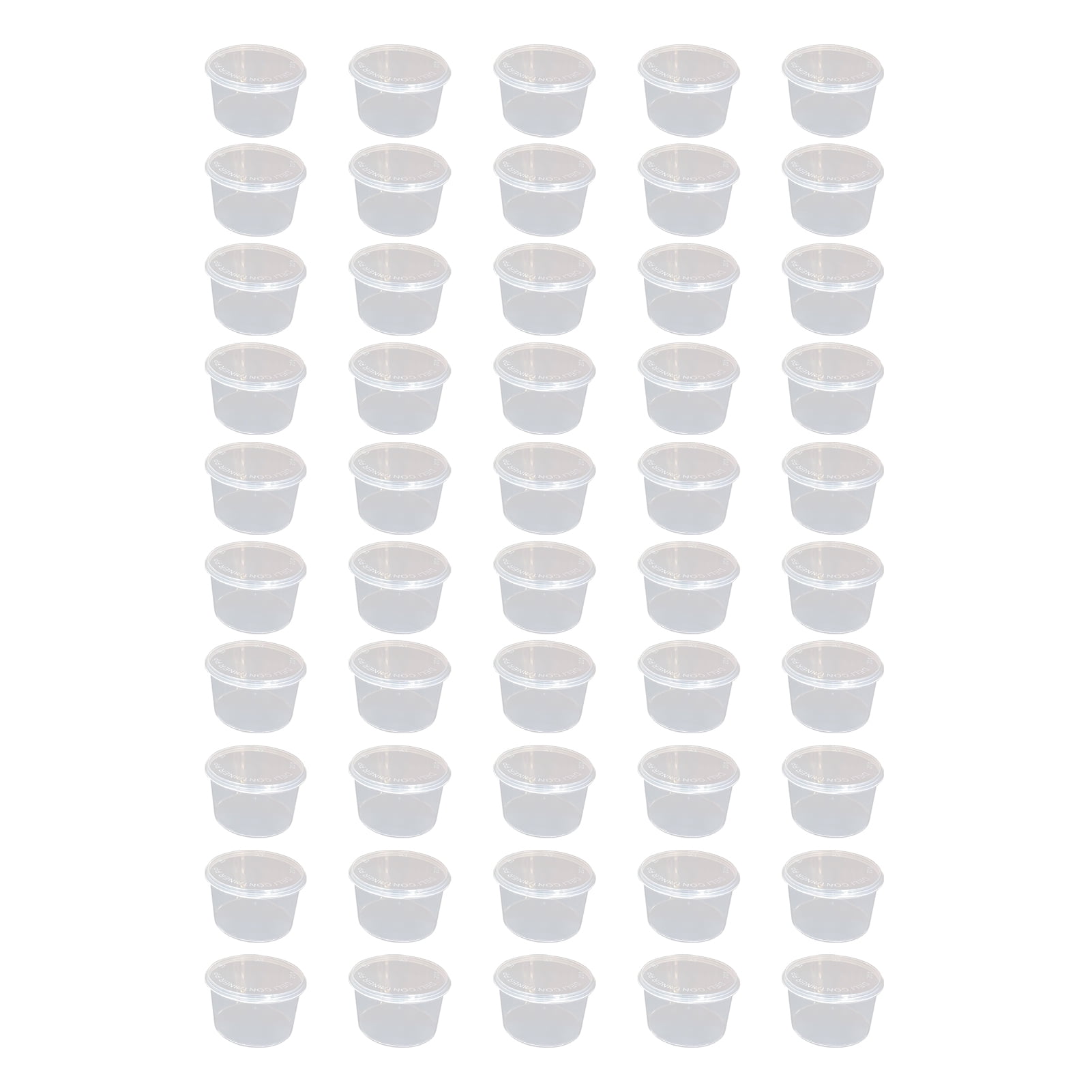 Yesbay 50Pcs Condiment Container with Lids Double Compartment Snack ...