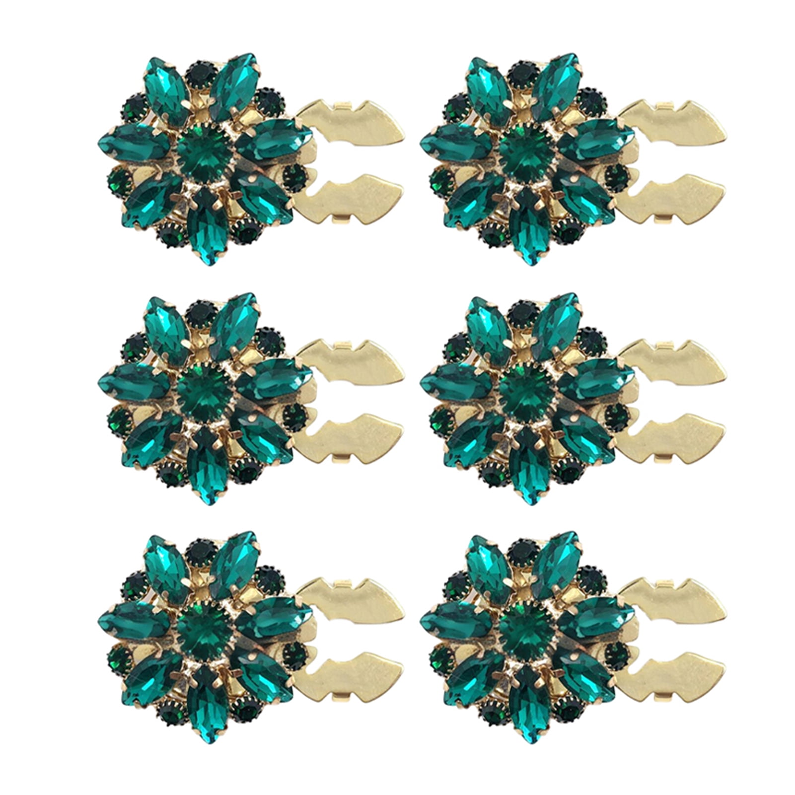 Yesbay 6 Pcs Button Covers Faux Pearls Shiny Flower Shape Button Clip ...