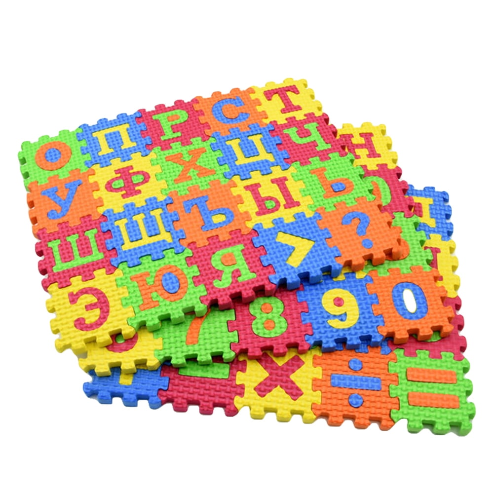 Yesbay 60 Pcs/Set Russian Alphabet Carpet Baby Education Toy Preschool ...