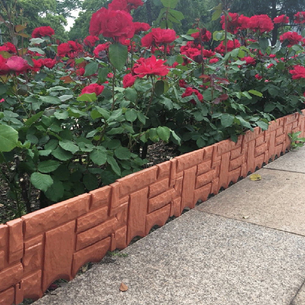 Yesbay 6Pcs Lawn Grass Edging Barrier, Durable Plastic, Garden Yard ...