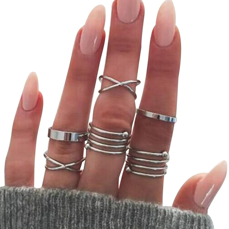 midi rings silver