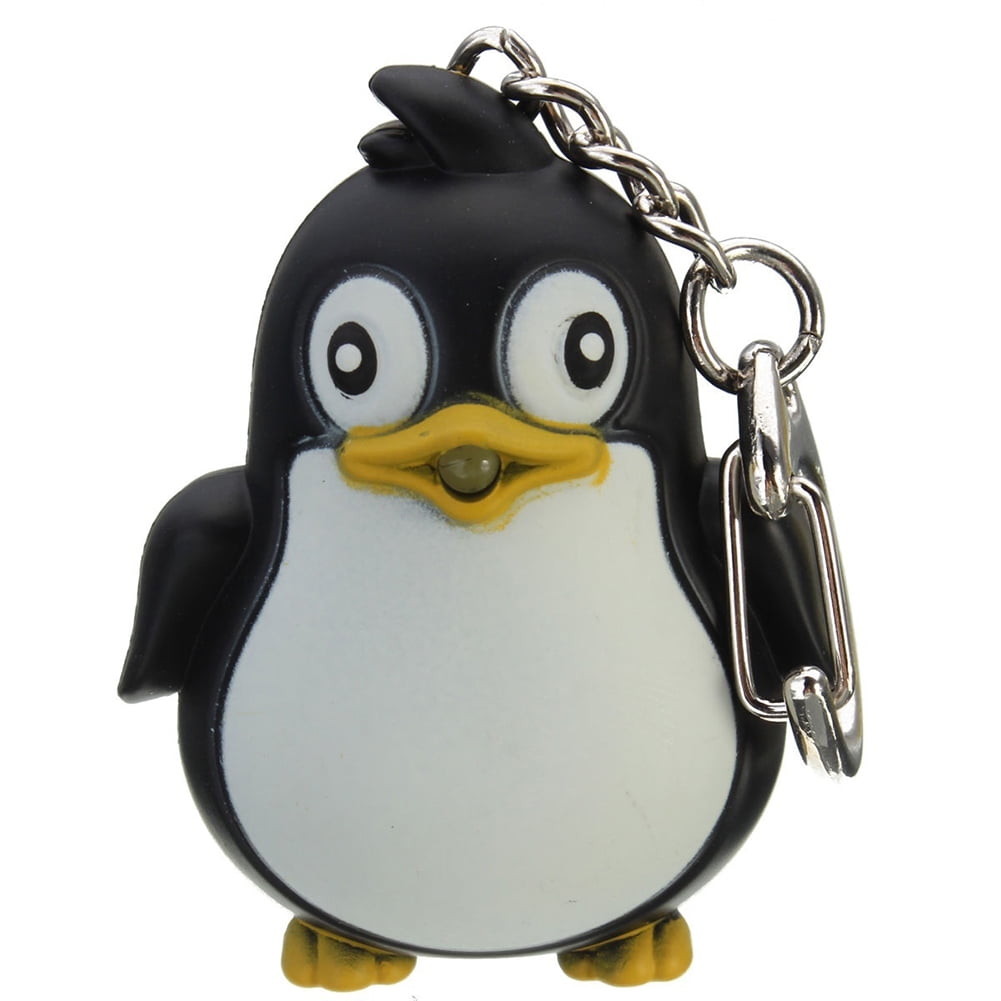 Yesbay Animal Penguin LED Light with Sound Key Chain Key Ring Torch ...