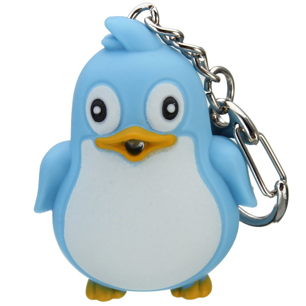 Yesbay Animal Penguin LED Light with Sound Key Chain Key Ring Torch ...