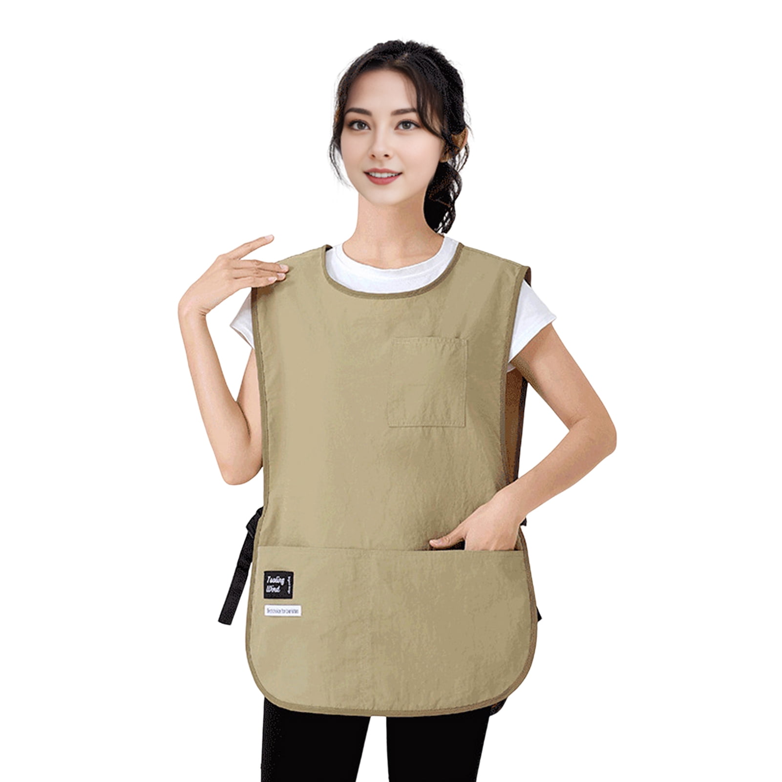 Yesbay Apron Vest with Pockets Stain-resistant Artist Apron Vest Apron ...
