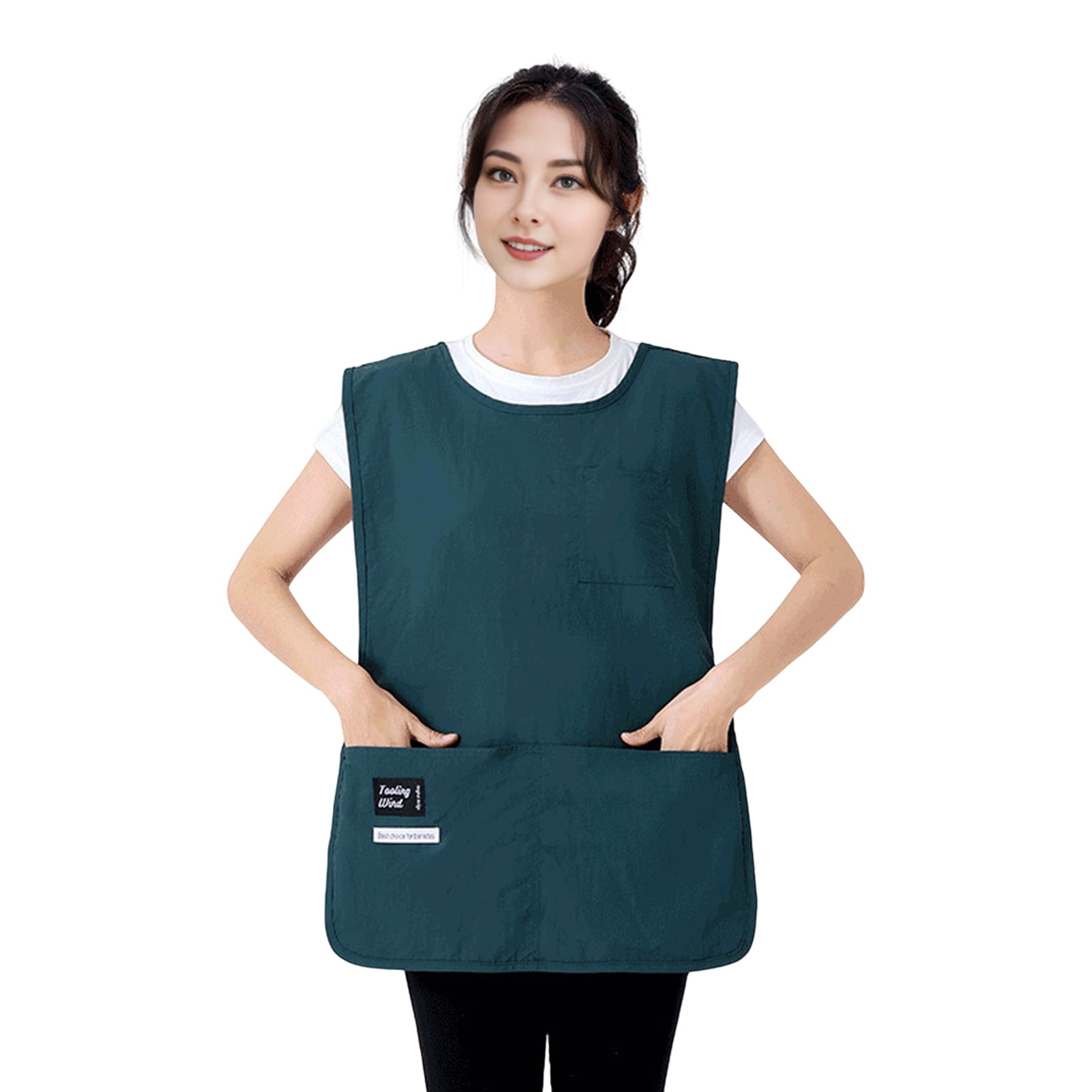 Yesbay Apron Vest with Pockets Stain-resistant Artist Apron Vest Apron ...