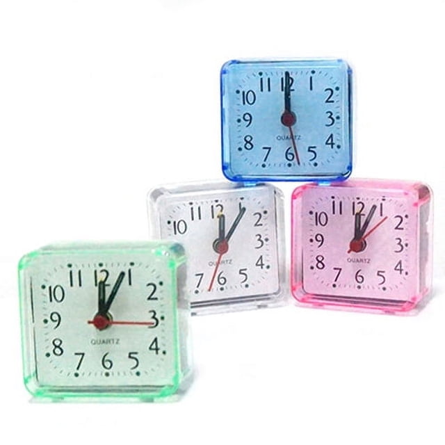 Yesbay Bed Travel Mini Portable Compact Square Quartz Beep Table Silent ...