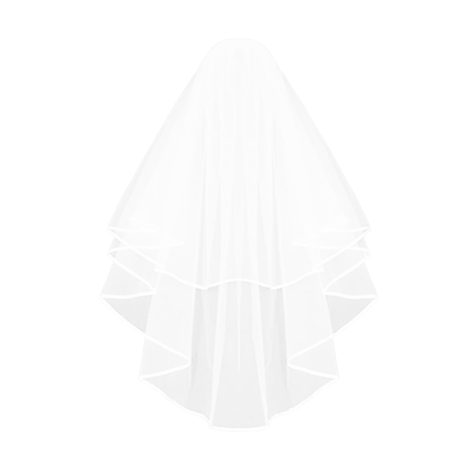 Yesbay Bridal Veil Double-Layered Ribbon Edge Design Wedding Veil Soft ...