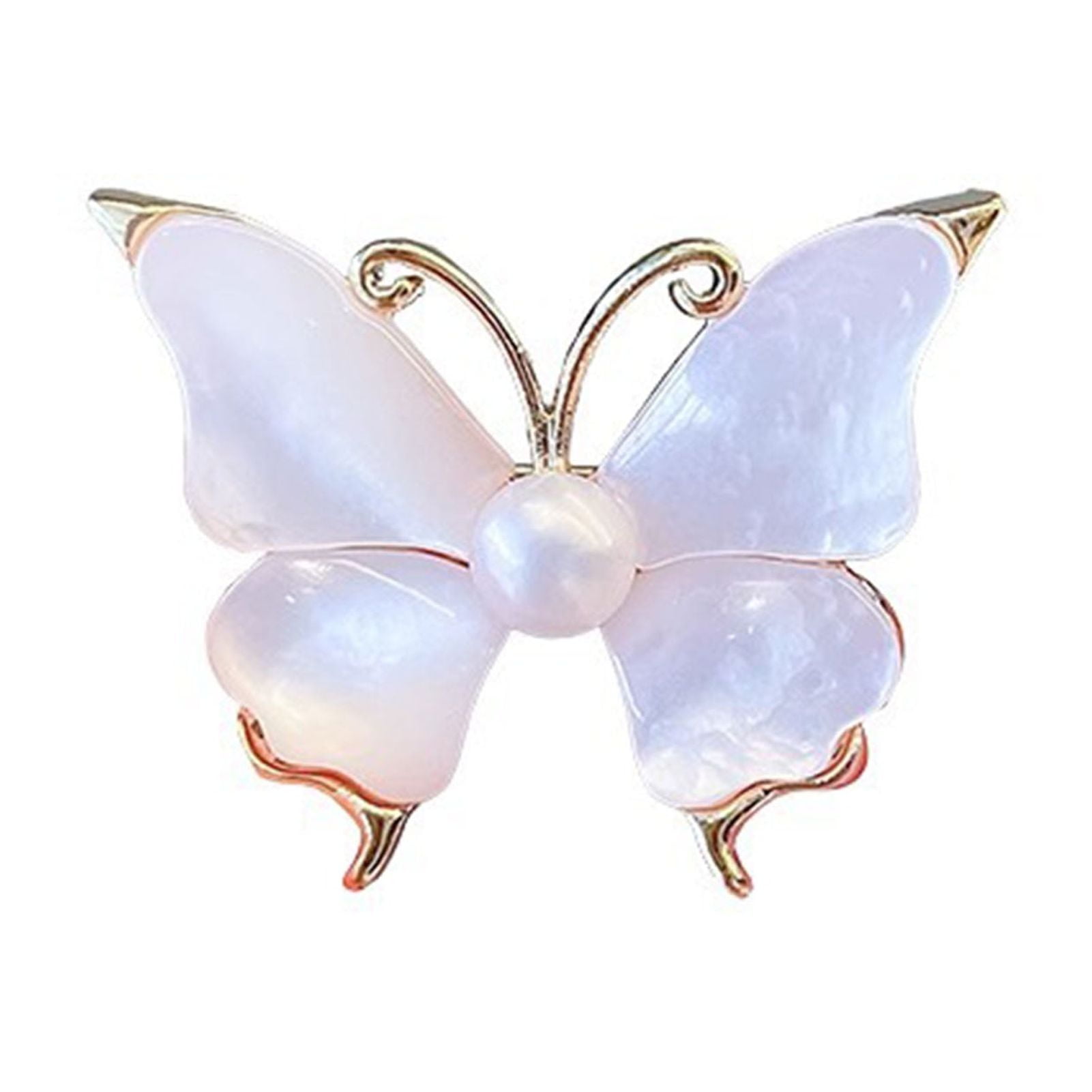 Yesbay Butterfly Brooch Pin with Faux Pearl Lightweight Portable ...