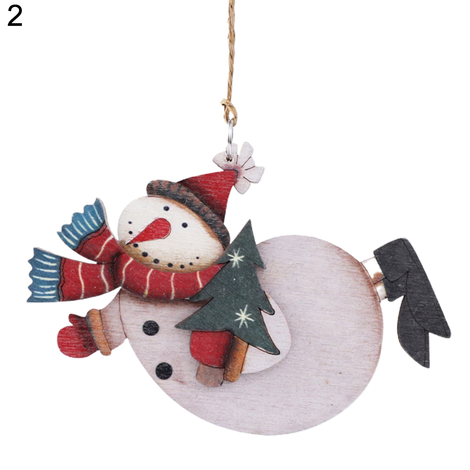 Yesbay Christmas Wooden Pendant Snowman Hanging Sign Decoration for ...