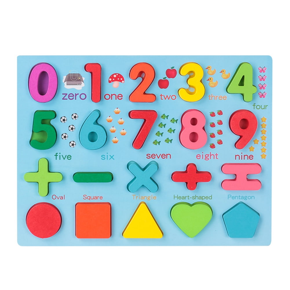 Yesbay Colorful Number Alphabet Shape Wooden Puzzle Pairing Board ...