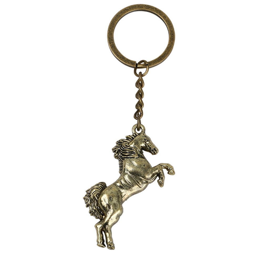 Yesbay Cool Horse Key Chain Ring Solid Color Keychain Purse Bag Decor ...
