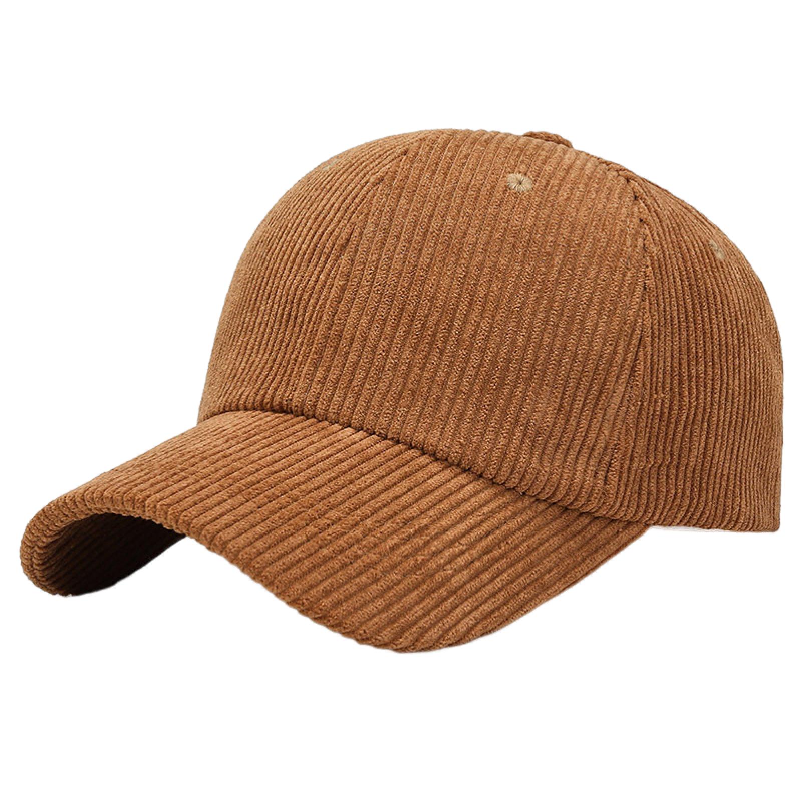 Yesbay Corduroy Baseball Hat Large Brim Thick Striped Texture Peaked ...