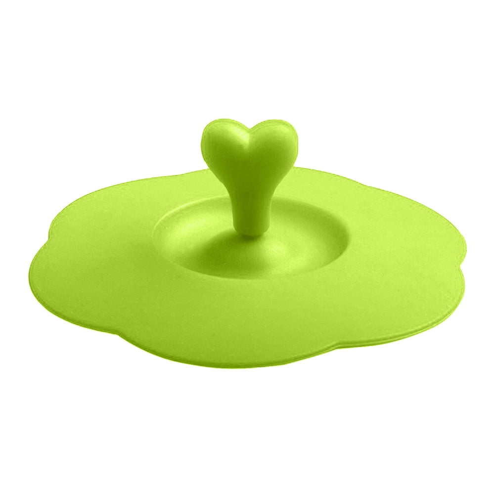 Yesbay Cup Cover Cup Cover Food-grade Heart Handle Silicone Solid Color ...