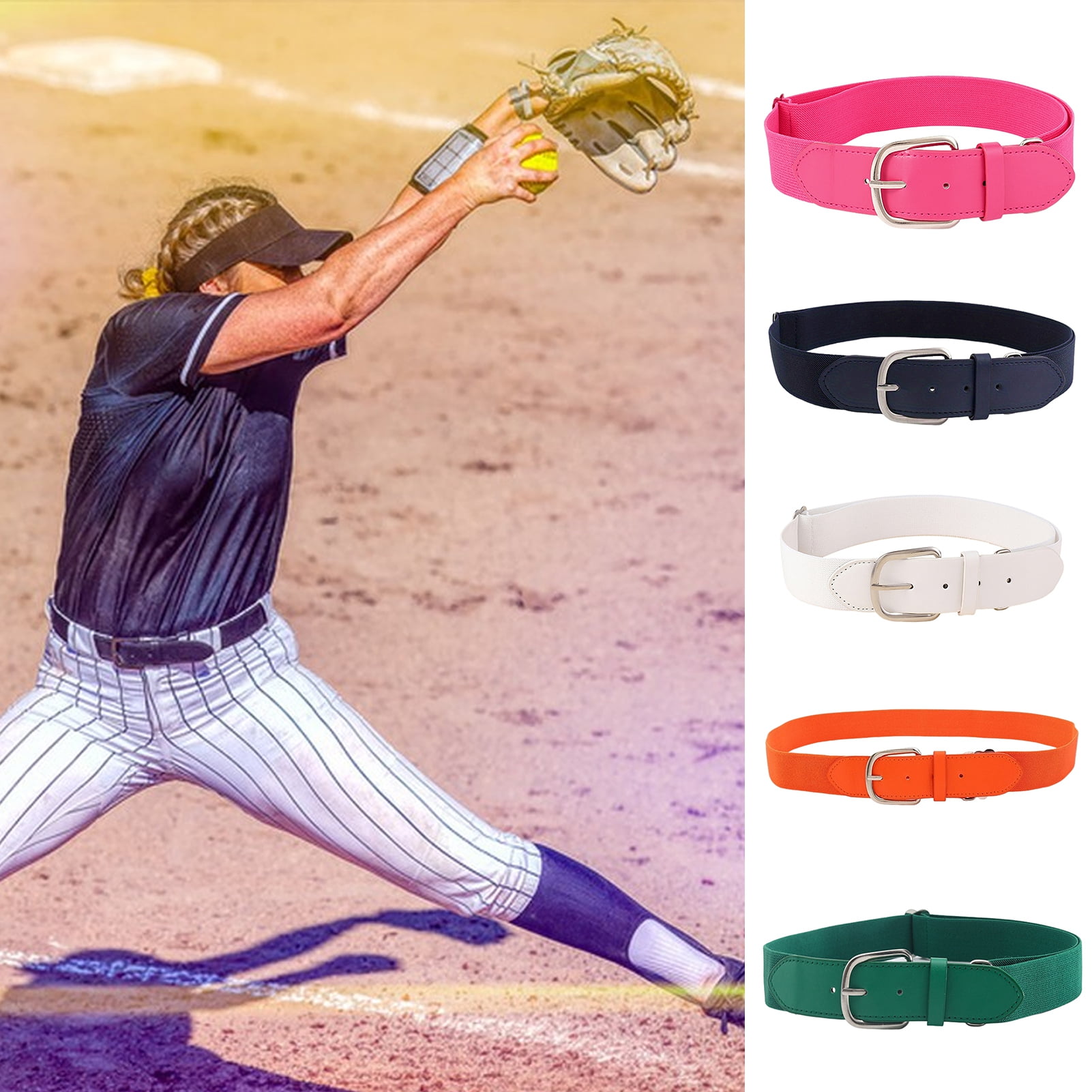 Yesbay Elastic Baseball Softball Belt Adjustable Length Alloy Buckle ...