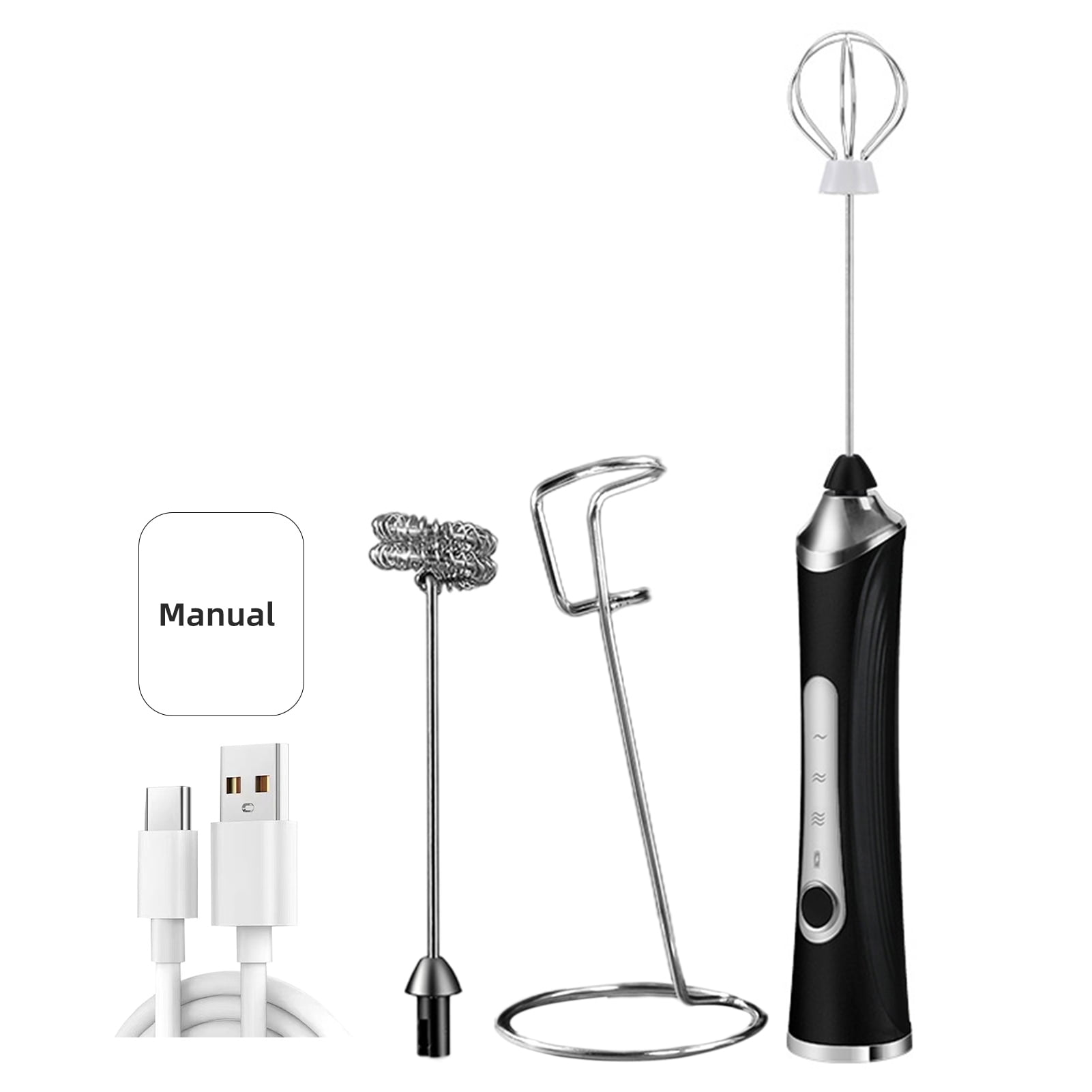 Yesbay Electric Milk Frother Rechargeable Egg Beater 3 Speeds Wireless ...