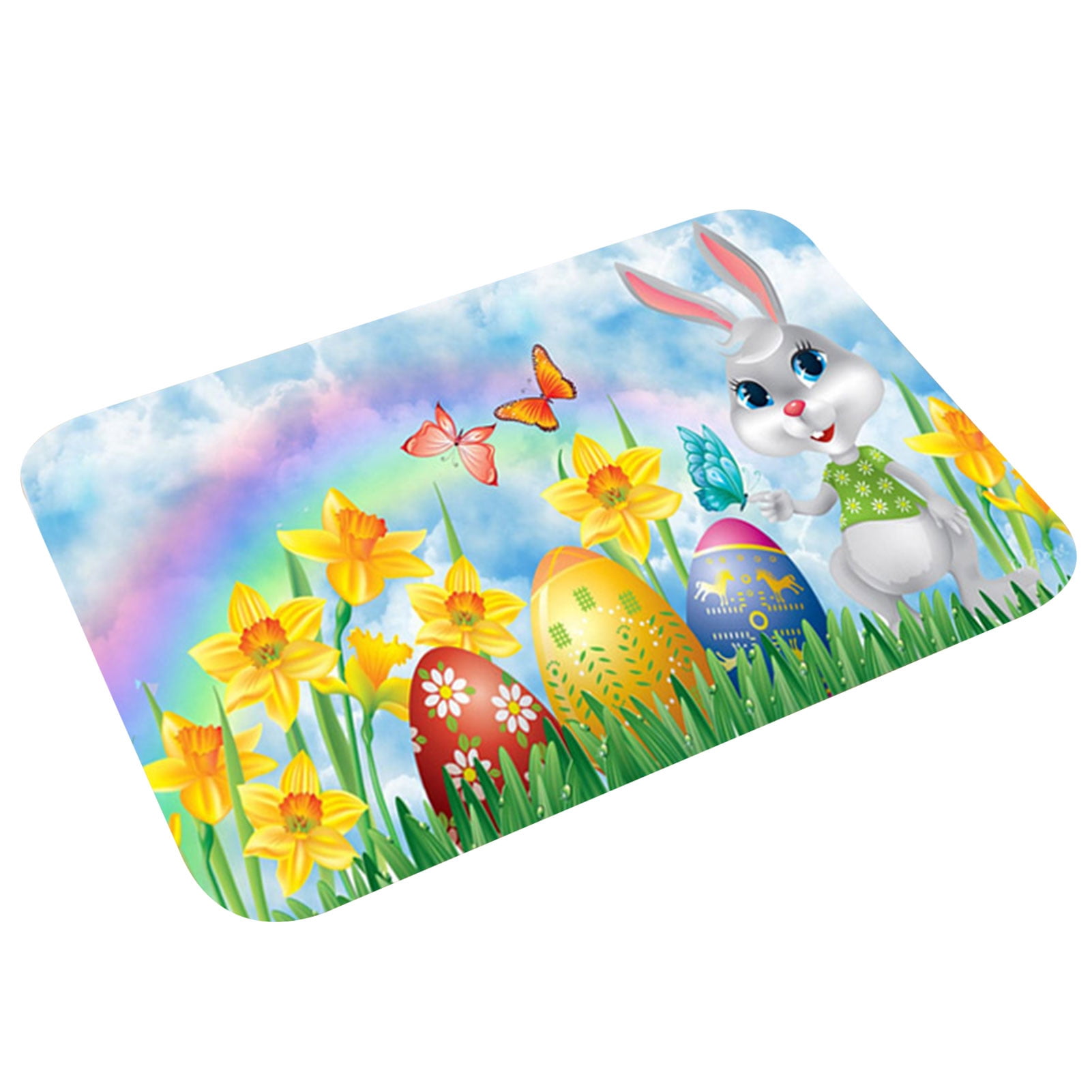 Yesbay Floor Mat Non-Slip Comfortable Easter Rabbit Door Mat for Home ...