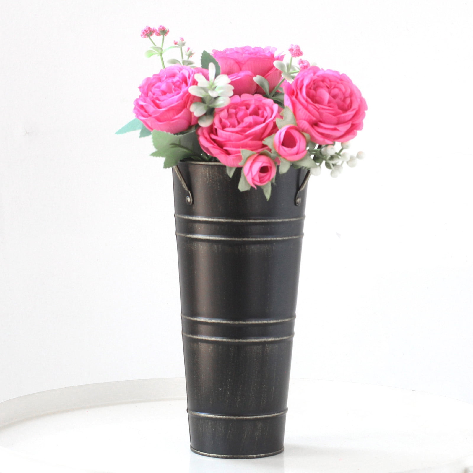 Yesbay Flower Bucket with Handle Table Decor Centerpiece Farmhouse ...