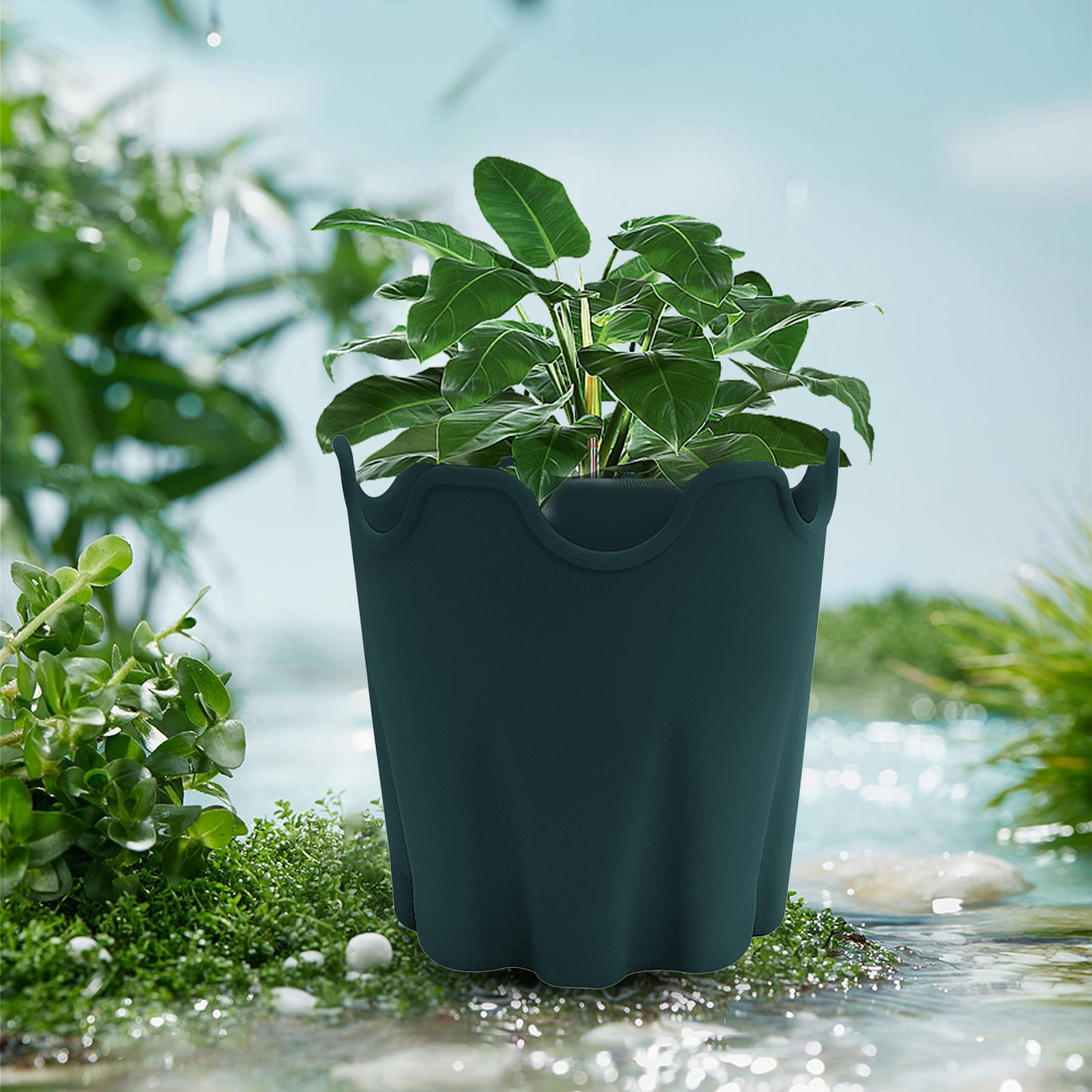 Yesbay Flower Pot Drain Hole Design Fade-Resistant Smooth Edge Eco ...