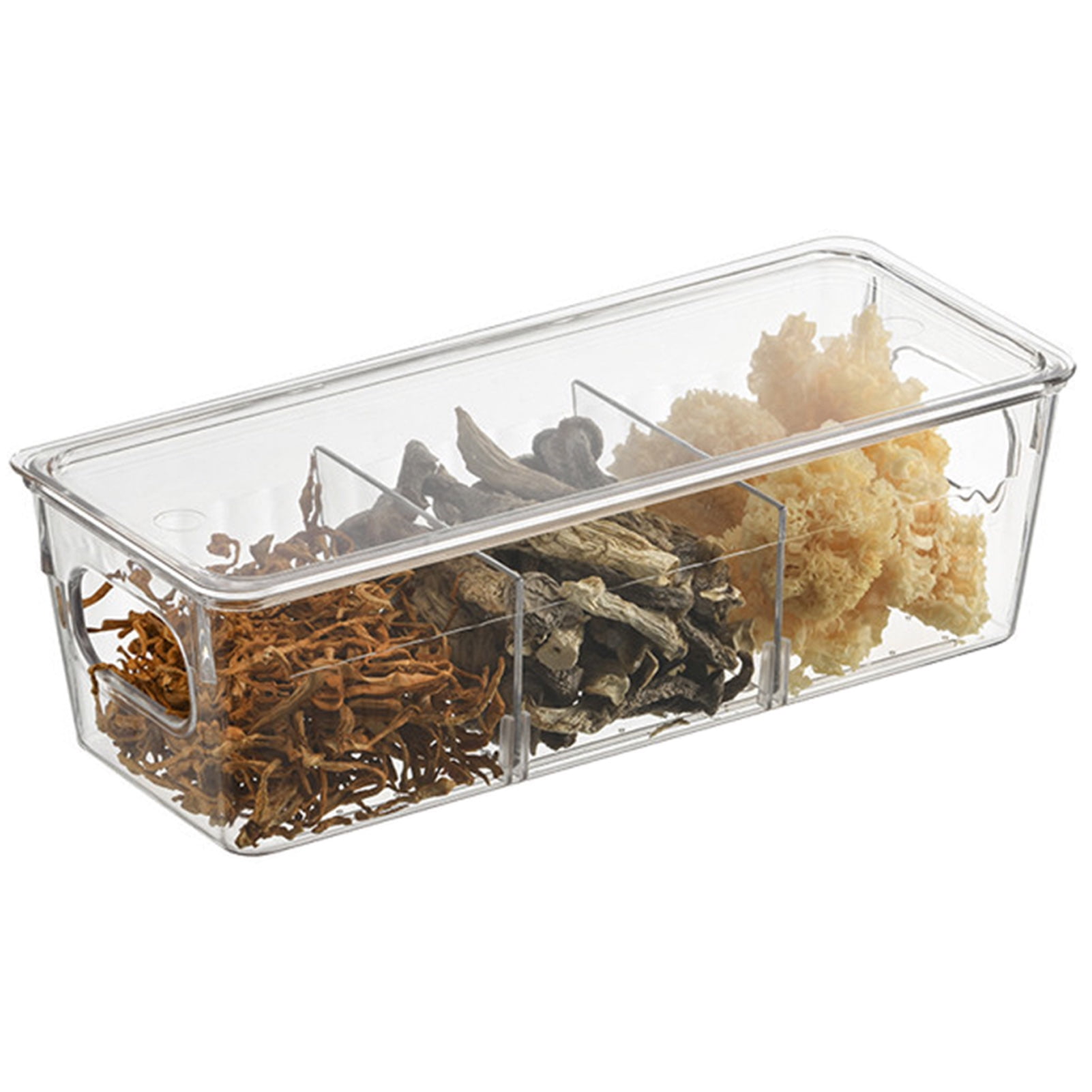 Yesbay Food Storage Box Non-skid Bottom Transparent with Handle And 2 ...