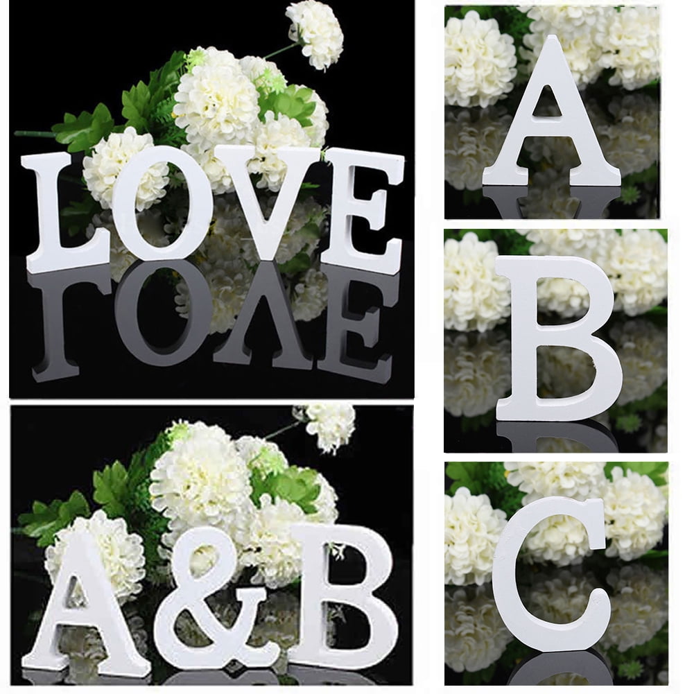 Yesbay Freestanding Wood Wooden Letters Alphabet Bridal Wedding Party ...