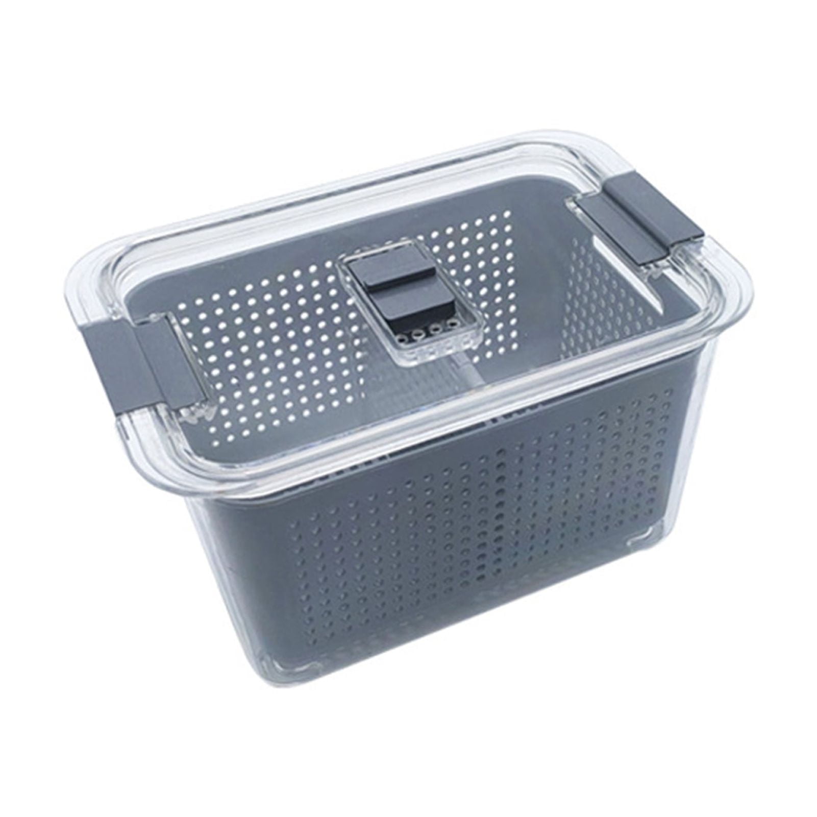 Yesbay Fridge Food Storage Box Double Layers with Colander Drainage ...