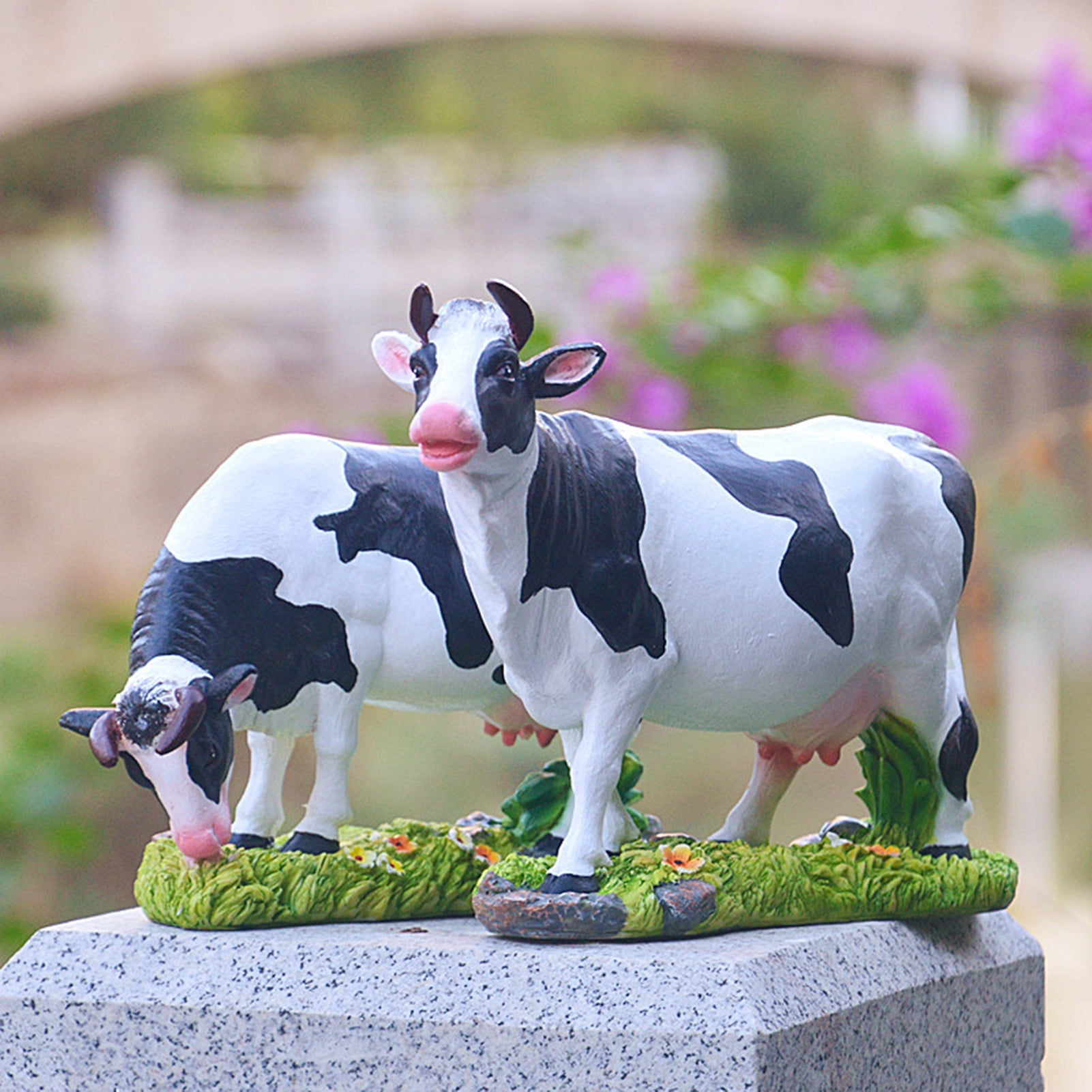 Yesbay Garden Decoration Decorative Resin Farm Vintage Animal Cow ...