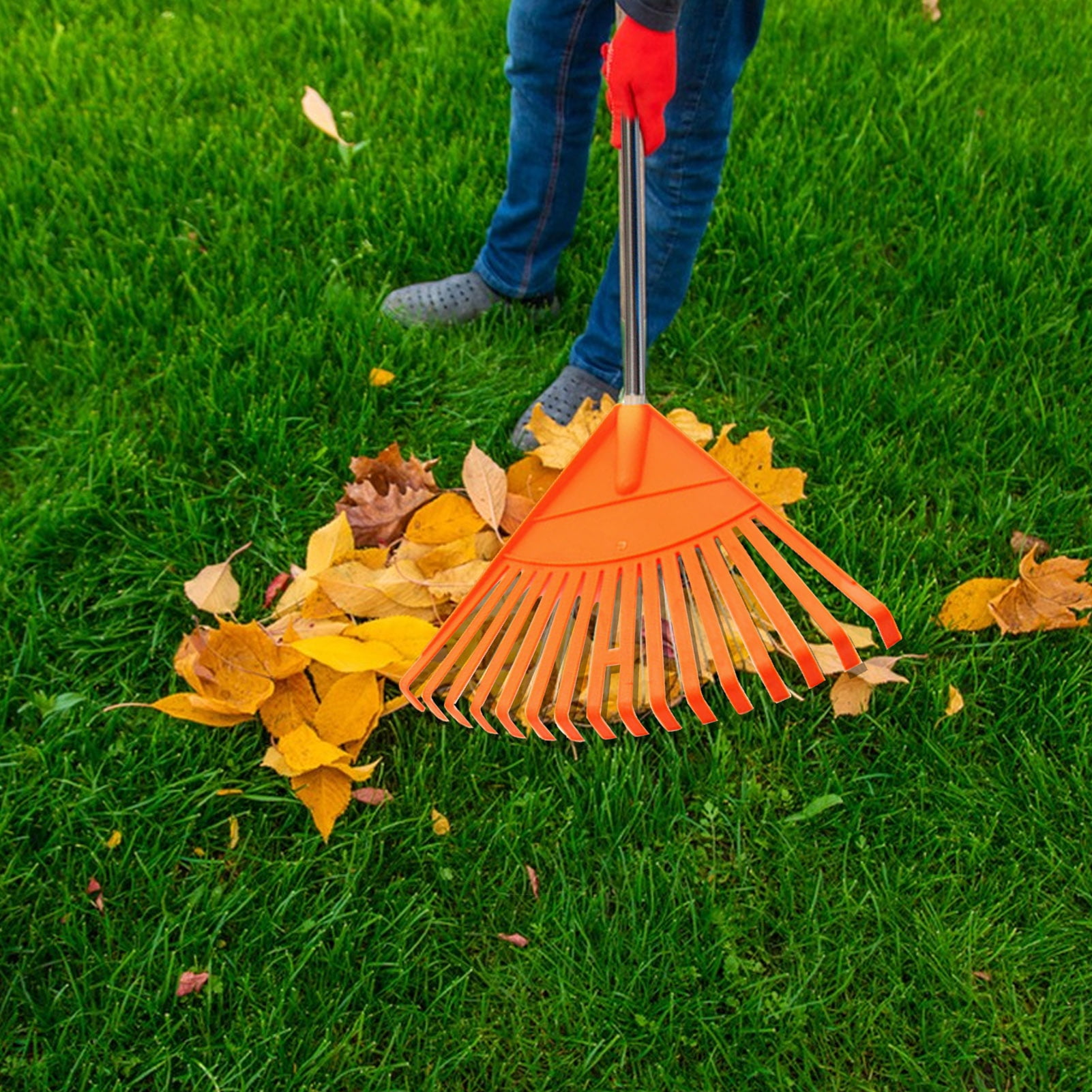 Yesbay Garden Rake,Rake Weed Puller Tool with Long Adjustable Handle ...
