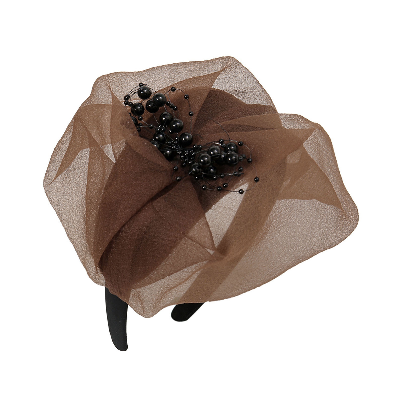 Yesbay Hairband Women Wedding Headpiece Beads Mesh Decor Heightened ...