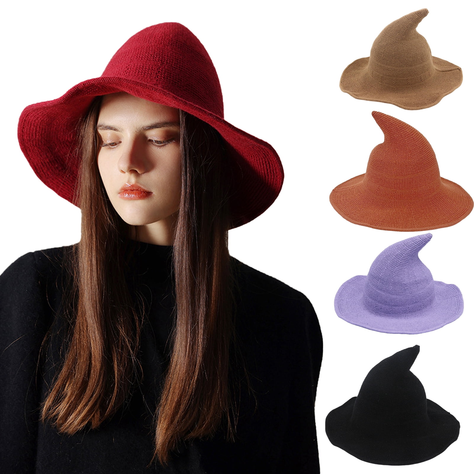 Yesbay Halloween Witch Hat Elastic Material Sun Foldable Carnival ...
