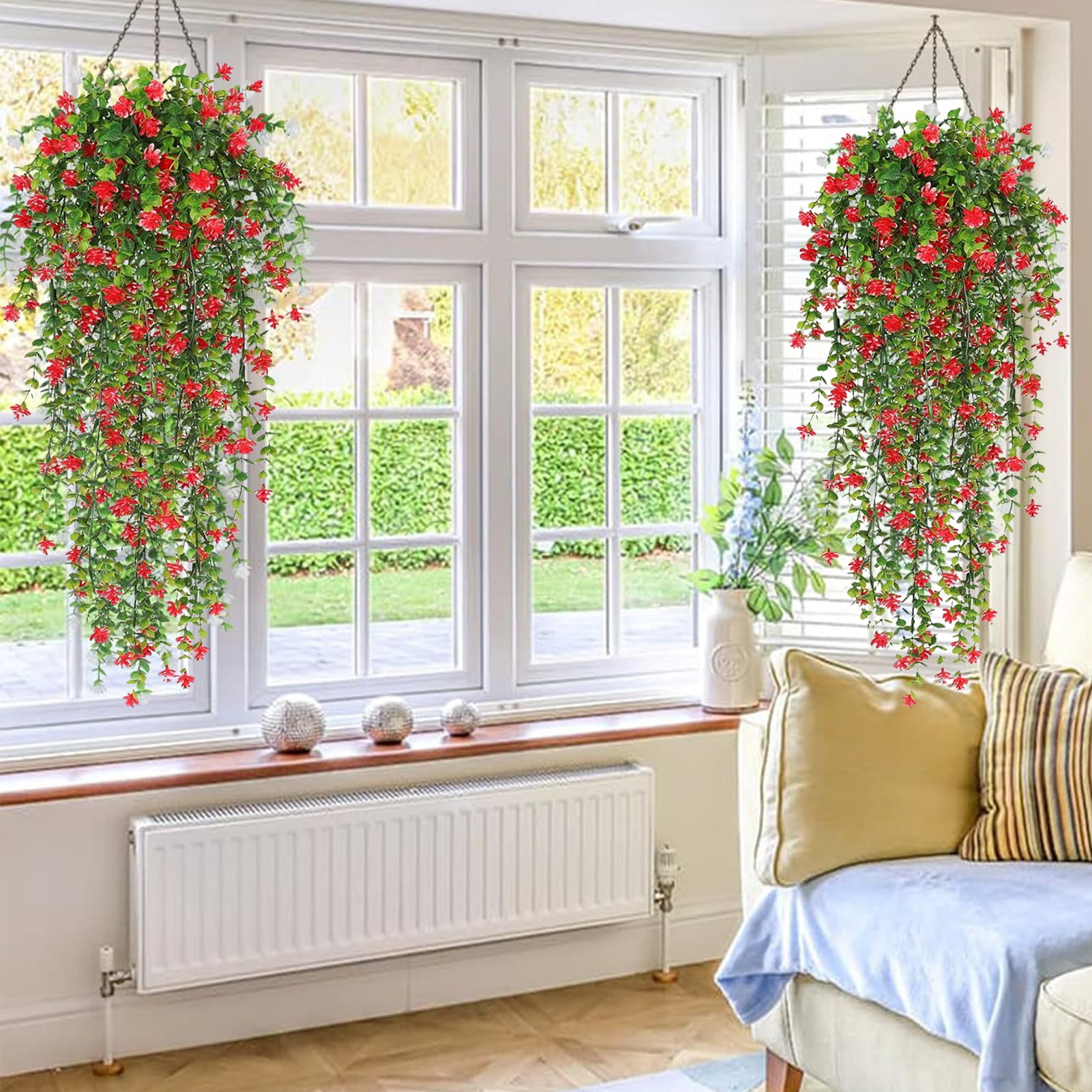 Yesbay Hanging Artificial Flower ,Faux Drooping Floral Plants Plastic ...