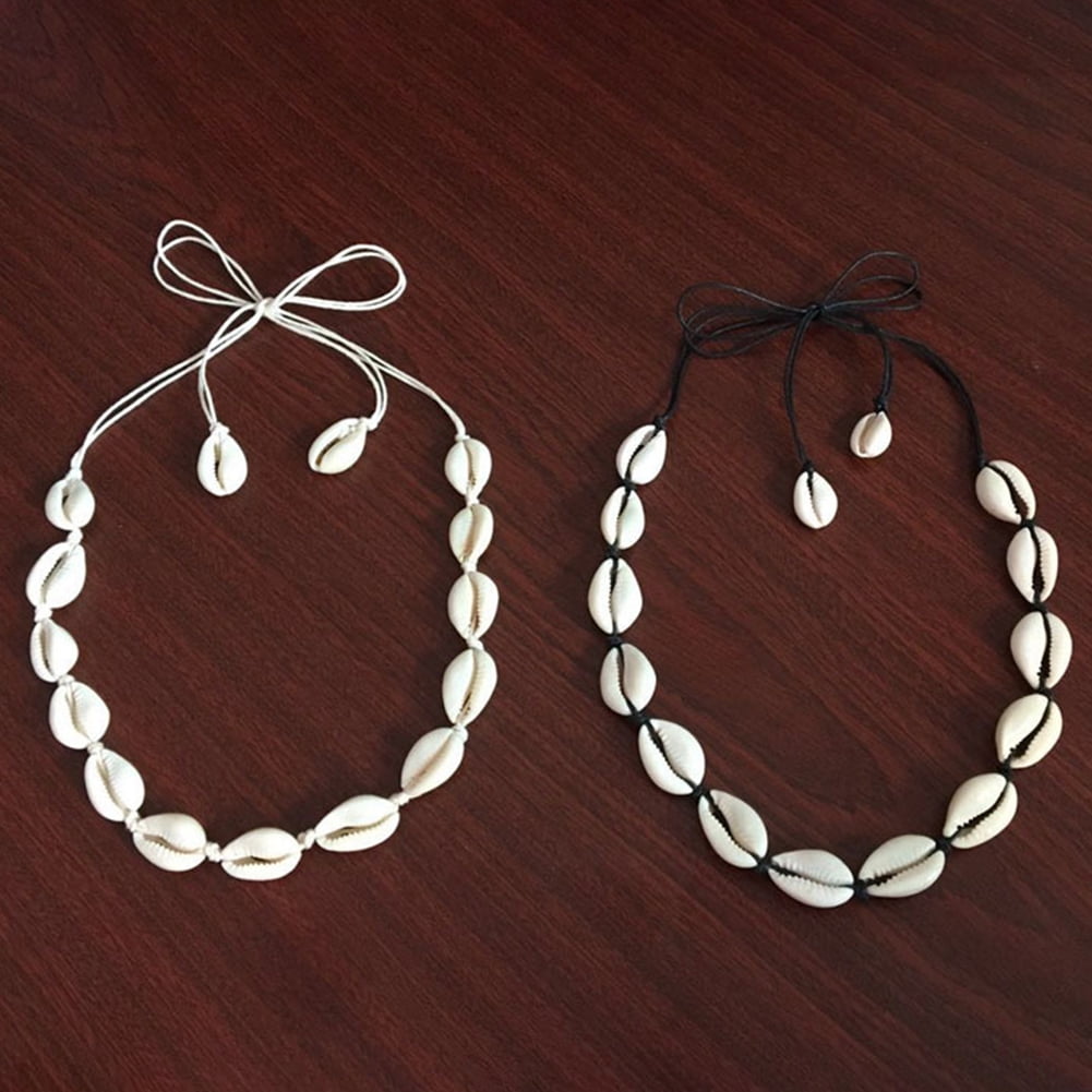 Yesbay Hawaiian Women Sea Shell Charm Handmade Woven Choker Necklace ...