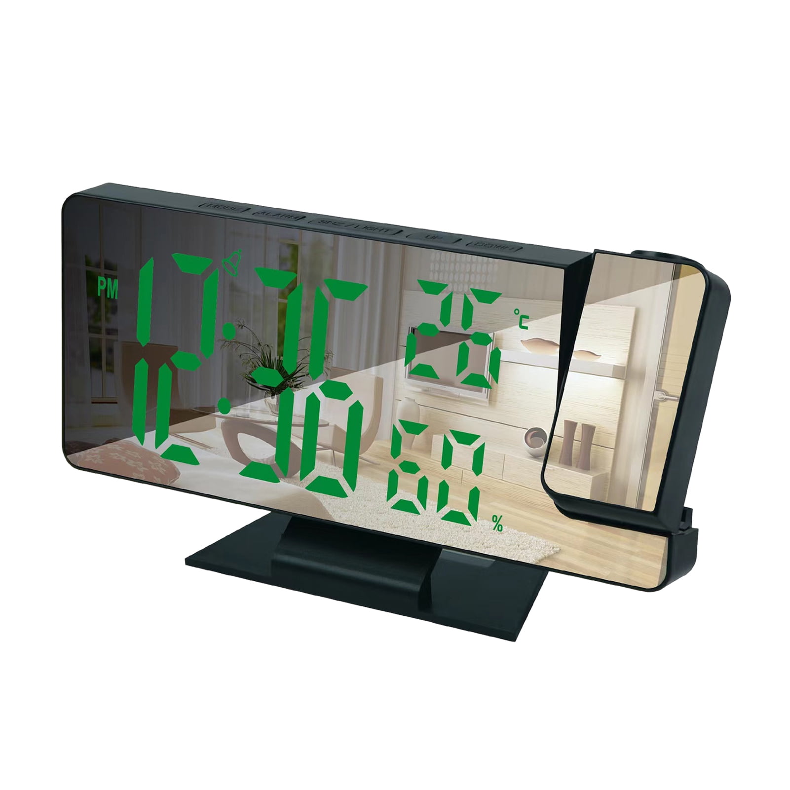 Yesbay LED Digital Alarm Clock Projection Clock Temperature Humidity ...