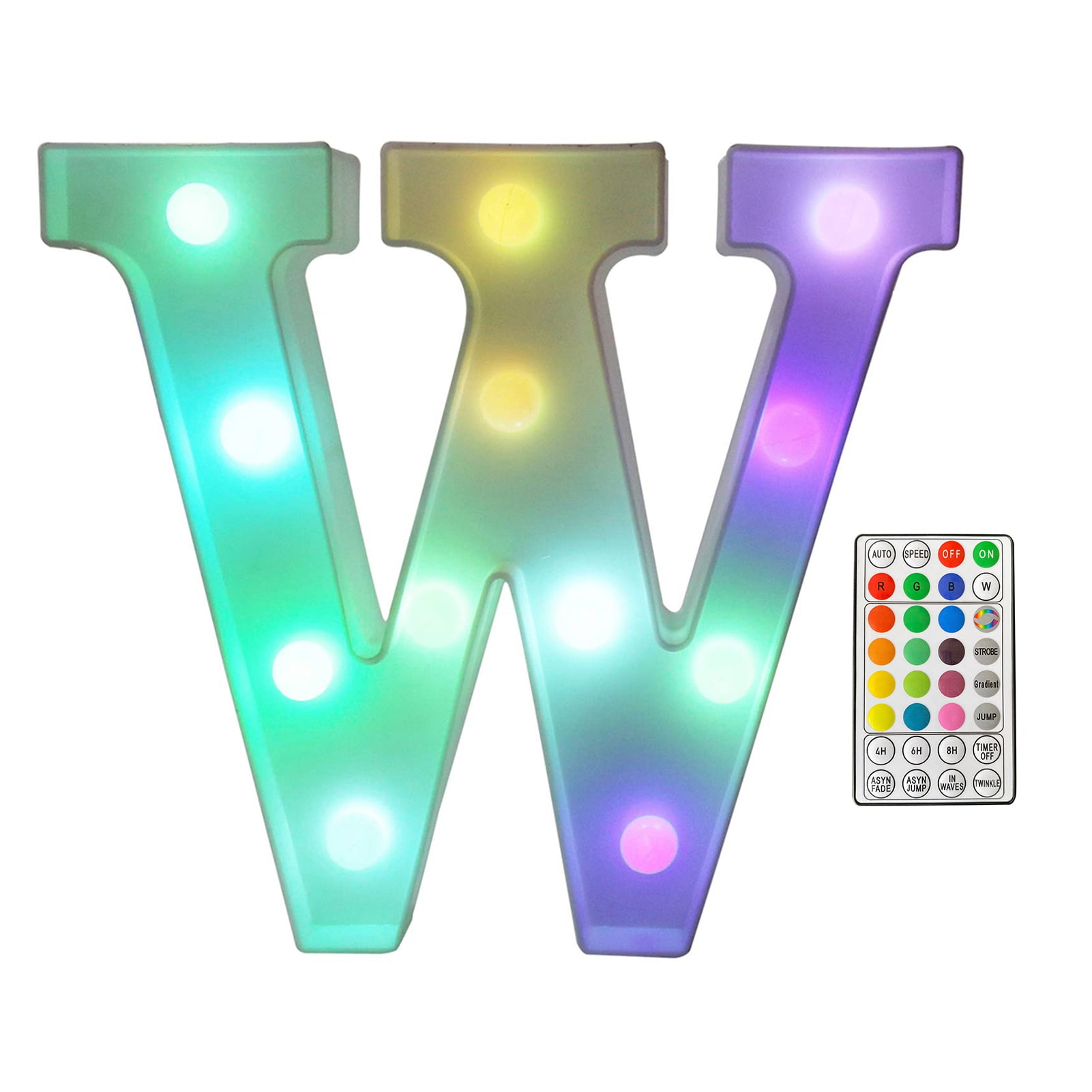 Yesbay LED Letter Lights with Remote 4 Flashing Modes Adjustable Party ...