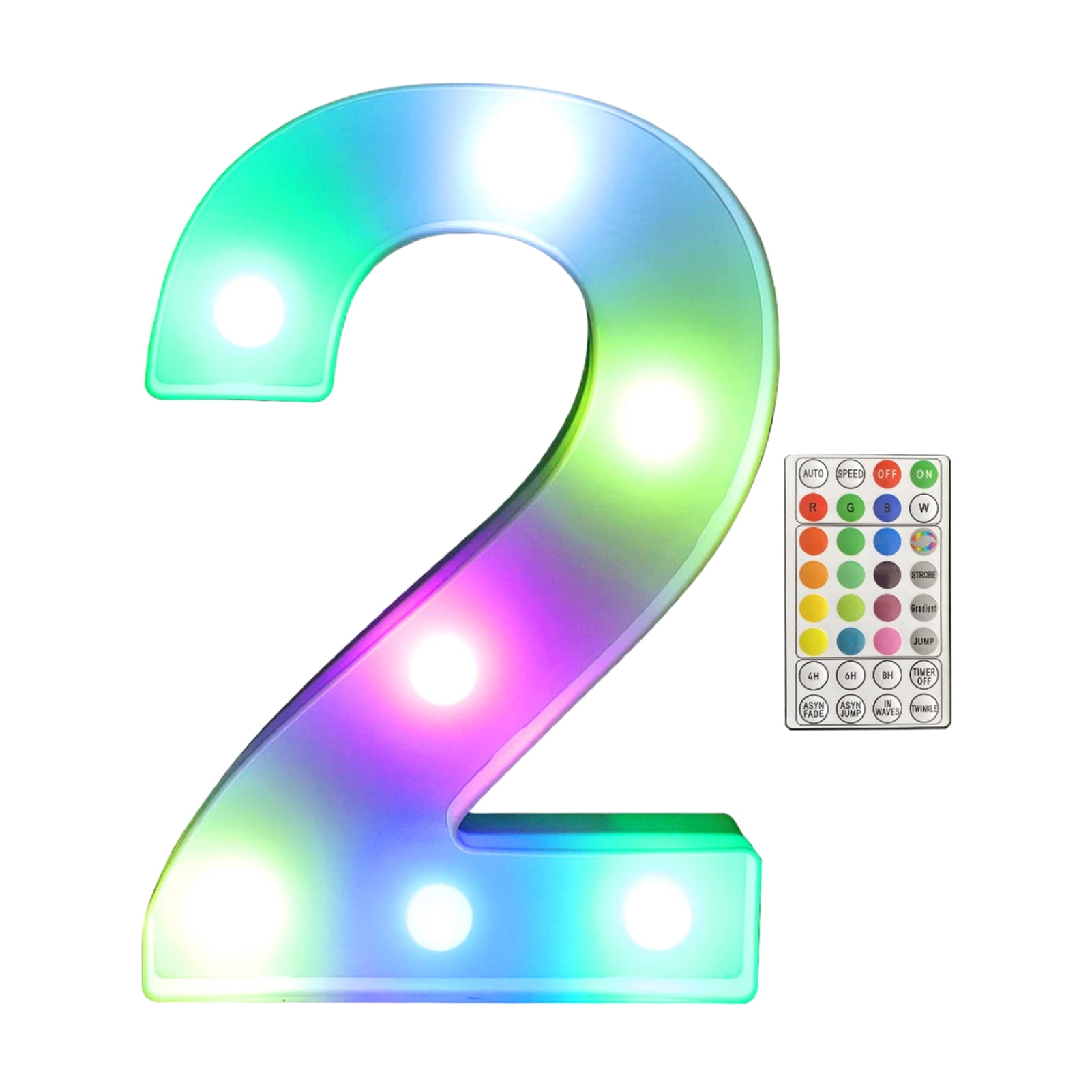 Yesbay LED Number Lights Colorful with Remote 4 Flashing Modes 16Colors ...