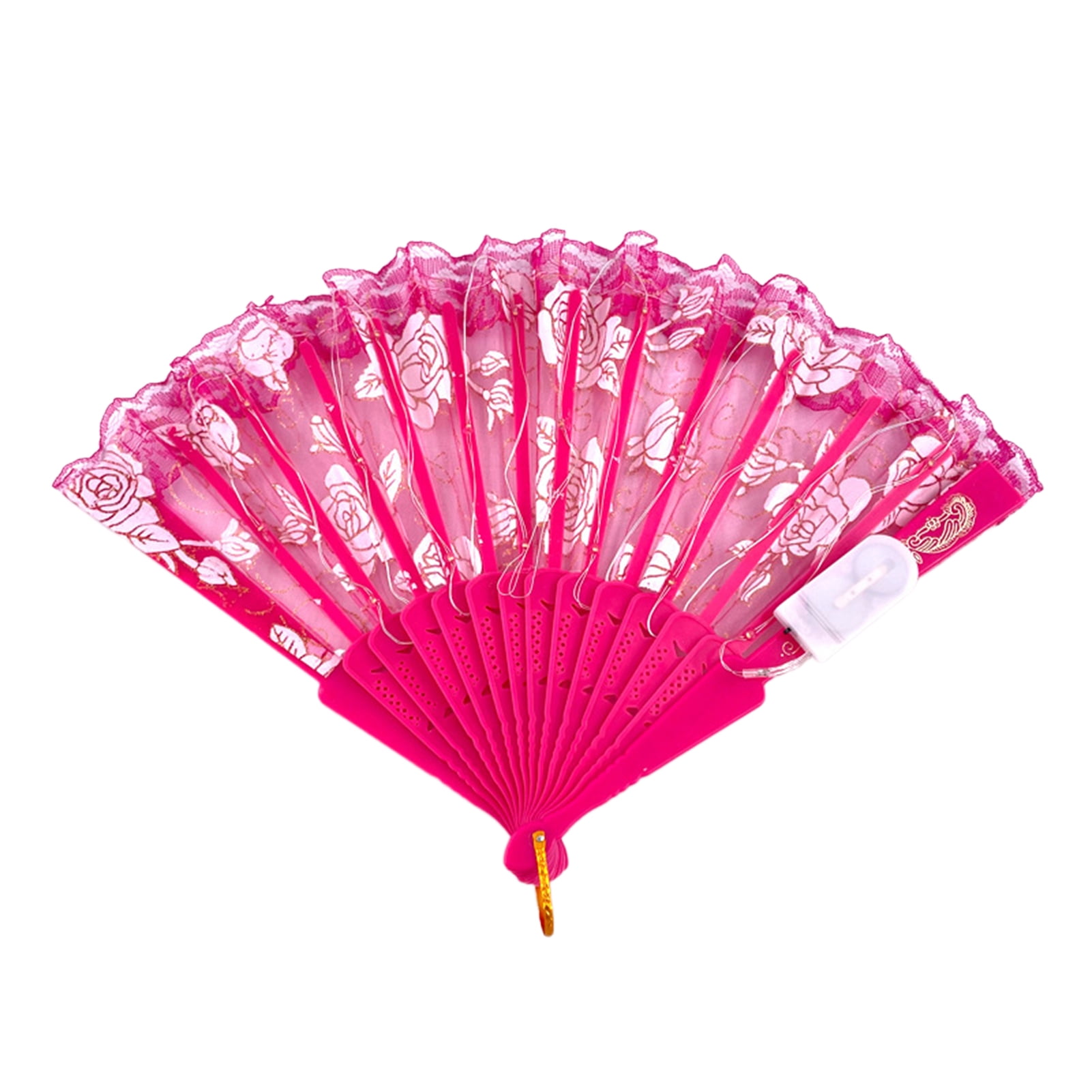 Yesbay Lace Folding Hand Fan Dance Wedding Hand Fans Rose Lace Multi ...