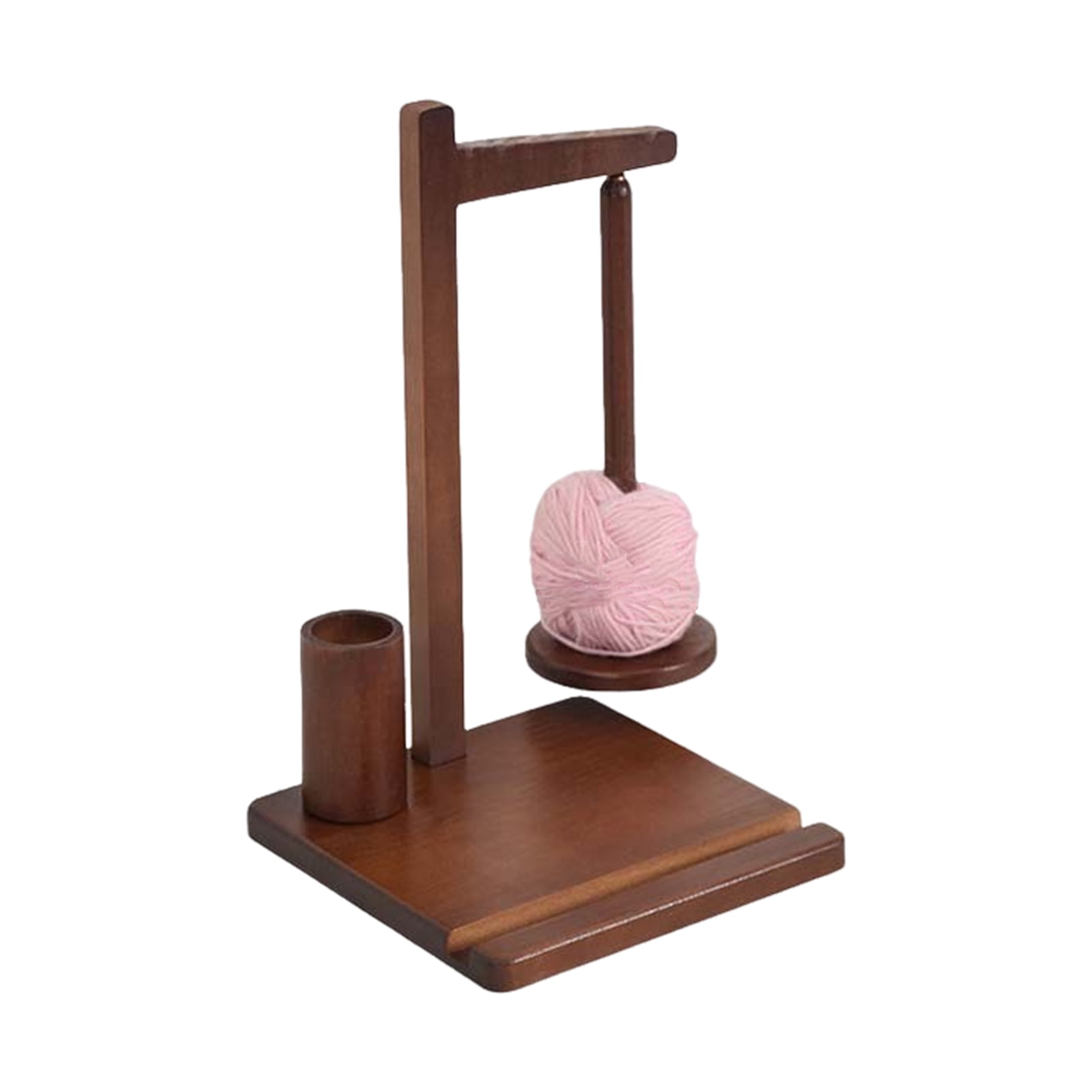 Yesbay Magnetic Yarn Holder Wooden Yarn Dispenser with Storage Cylinder ...