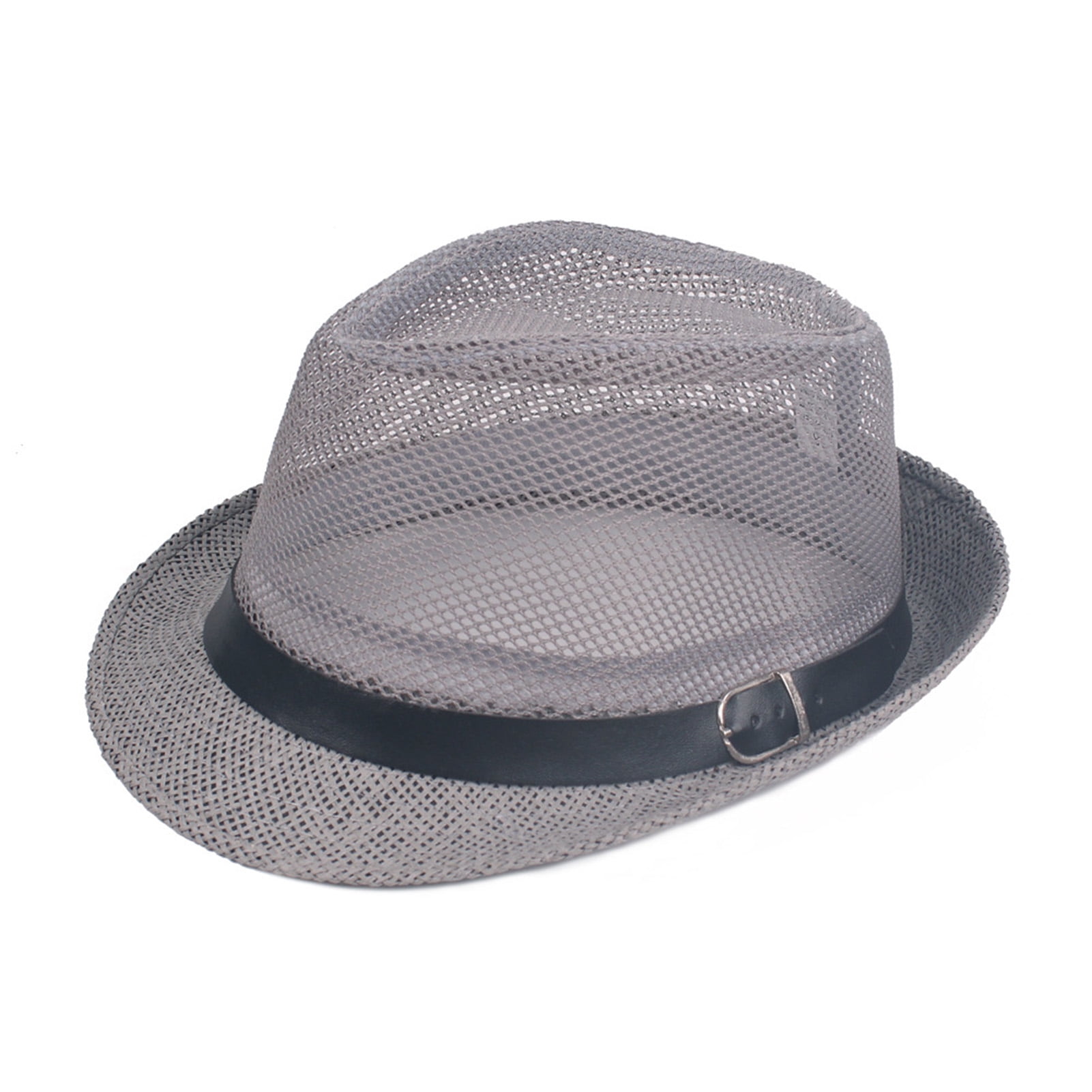 Yesbay Men Fedora Wide Brim Mesh Spring Summer Pure Color Low-profile ...