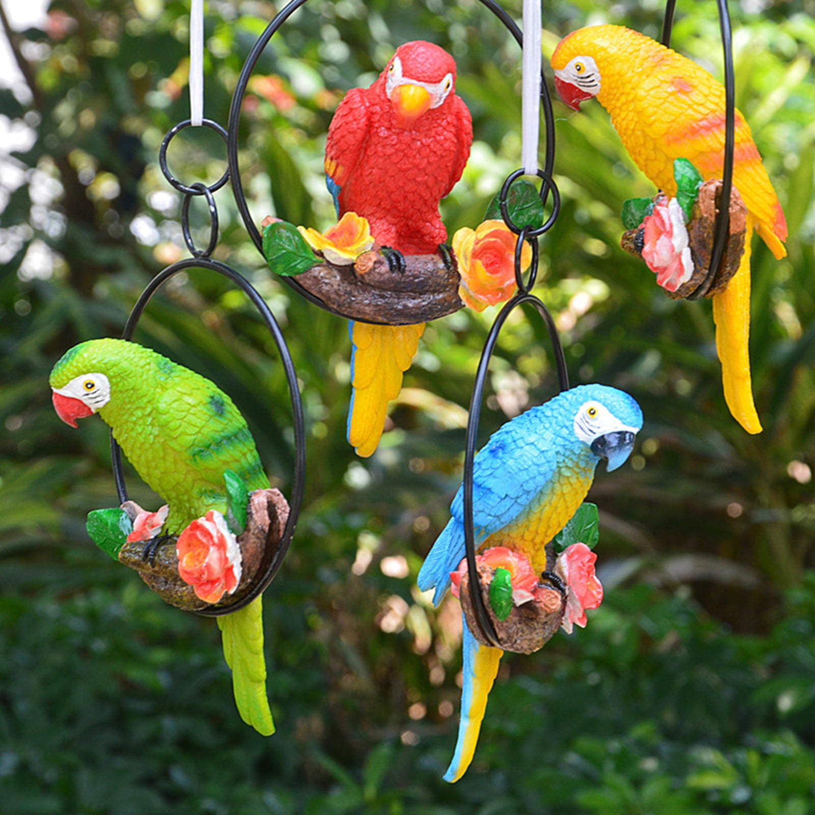 Yesbay Parrot Ornament with Ring Exquisite Colorfast Hanging Summer ...