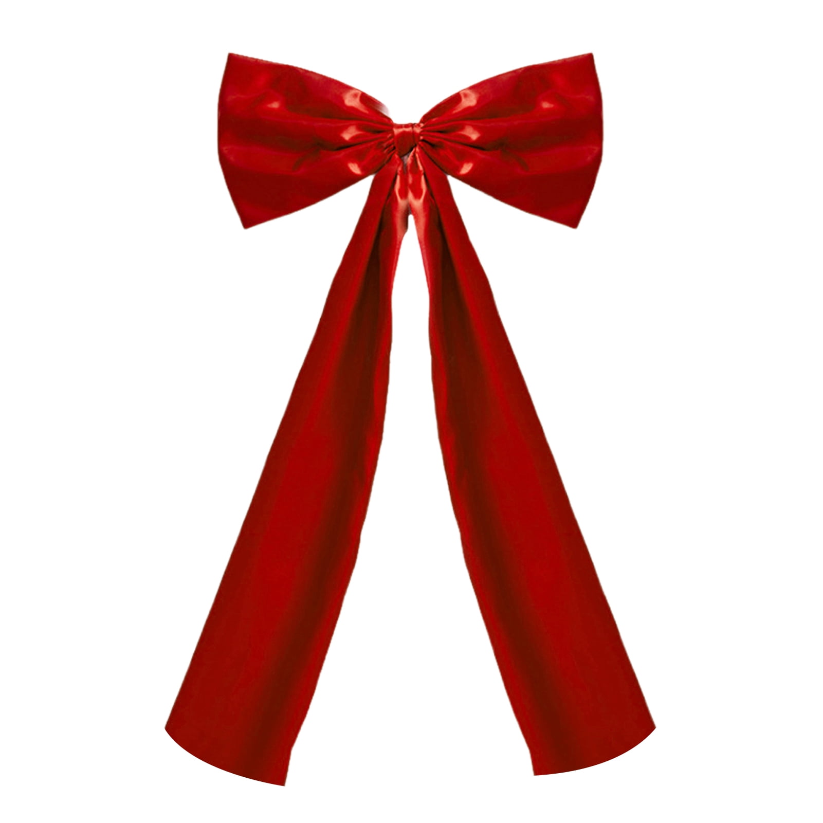 Yesbay Red Ribbon Bow Christmas Tree Topper Bow Satin Bow with Long ...