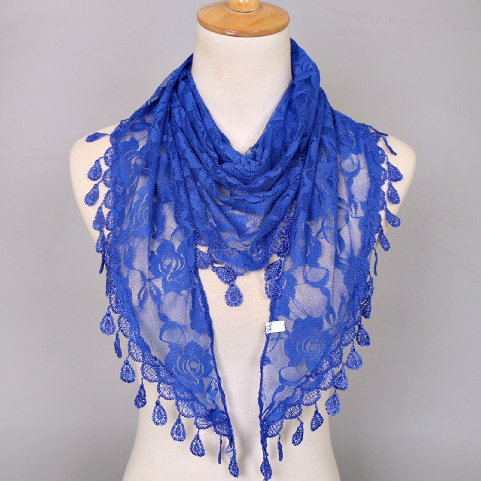 Yesbay Scarf Head Wrap Hollow Sunscreen Nylon Lace Tassel Head Wrap ...