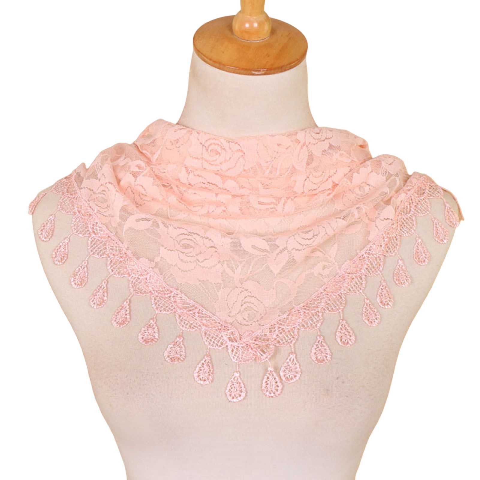 Yesbay Scarf Head Wrap Hollow Sunscreen Nylon Lace Tassel Triangle Head ...