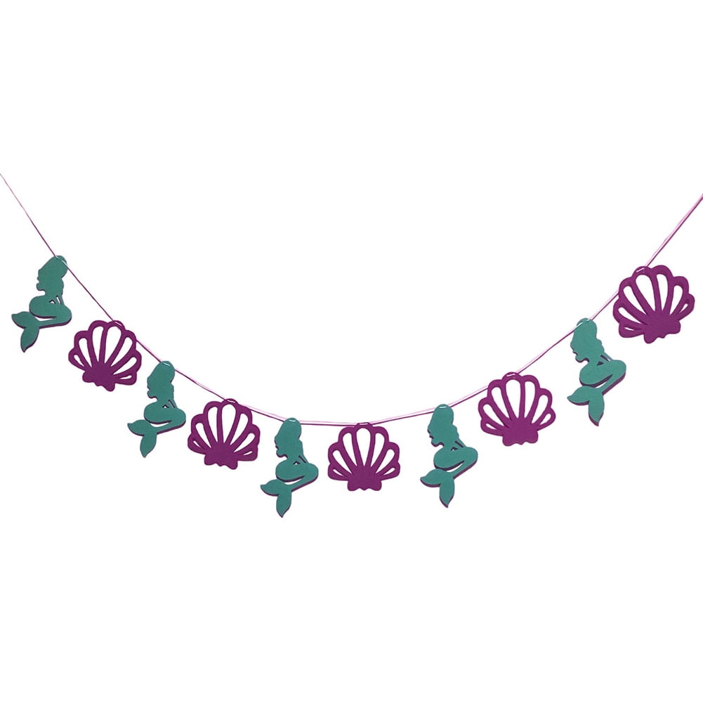 Yesbay Seashell Mermaid Garland Bunting Banner Hanging Ornament ...