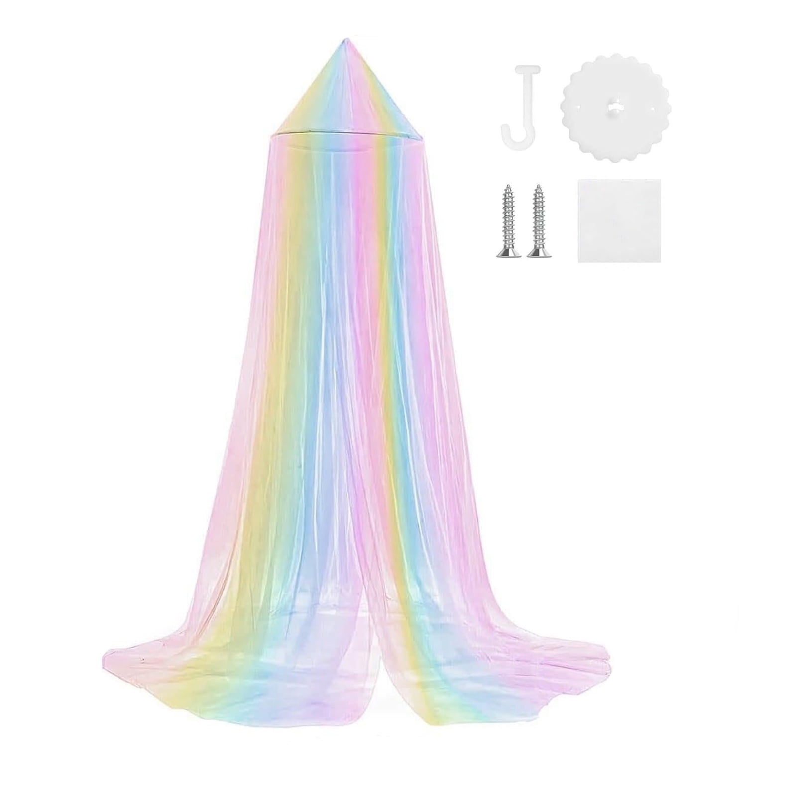 Yesbay Single Door Mosquito Net Bed Canopy Rainbow Color Design Mesh ...